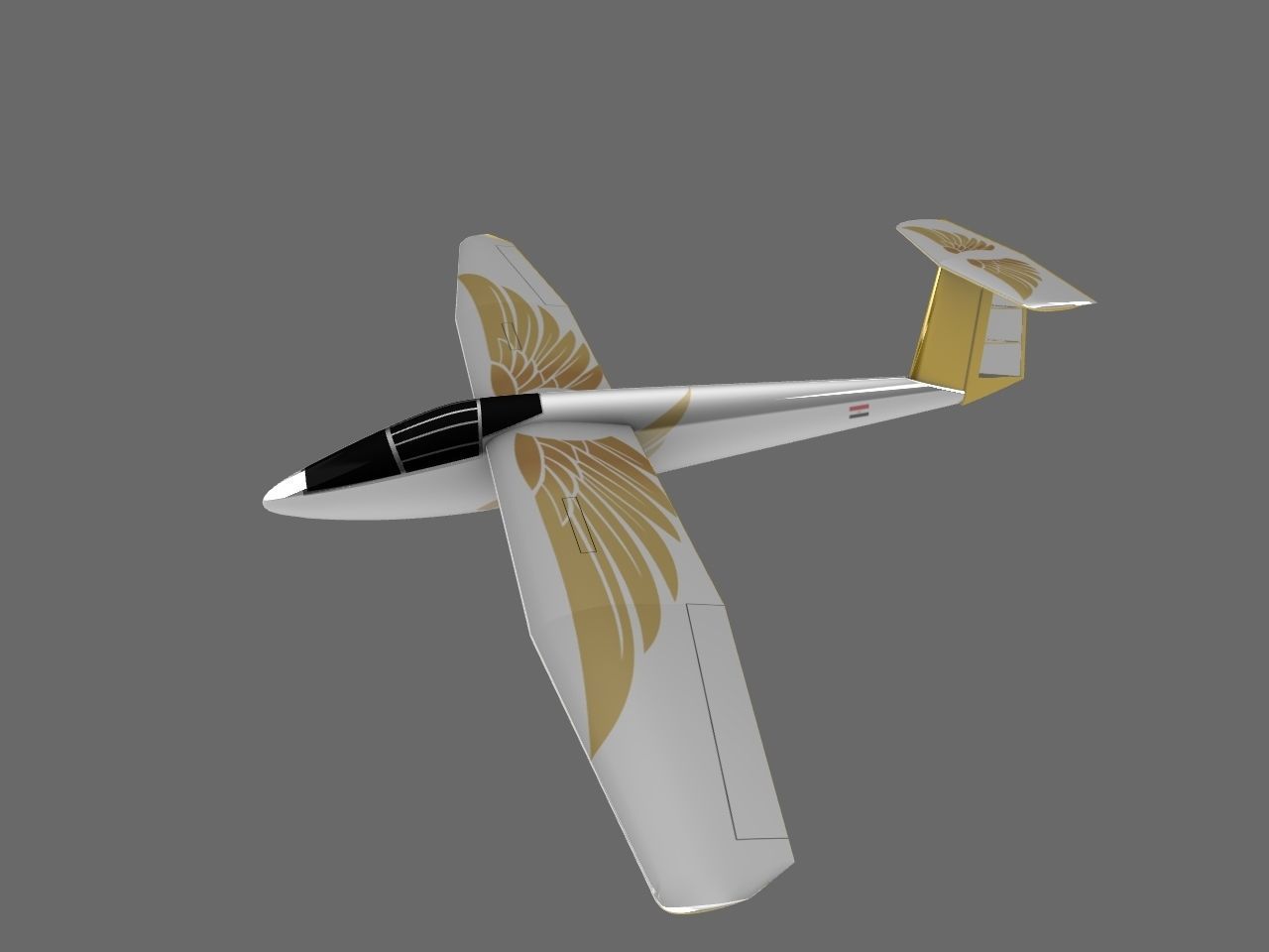 GOLD EAGLE PLANE 3D model rigged | CGTrader