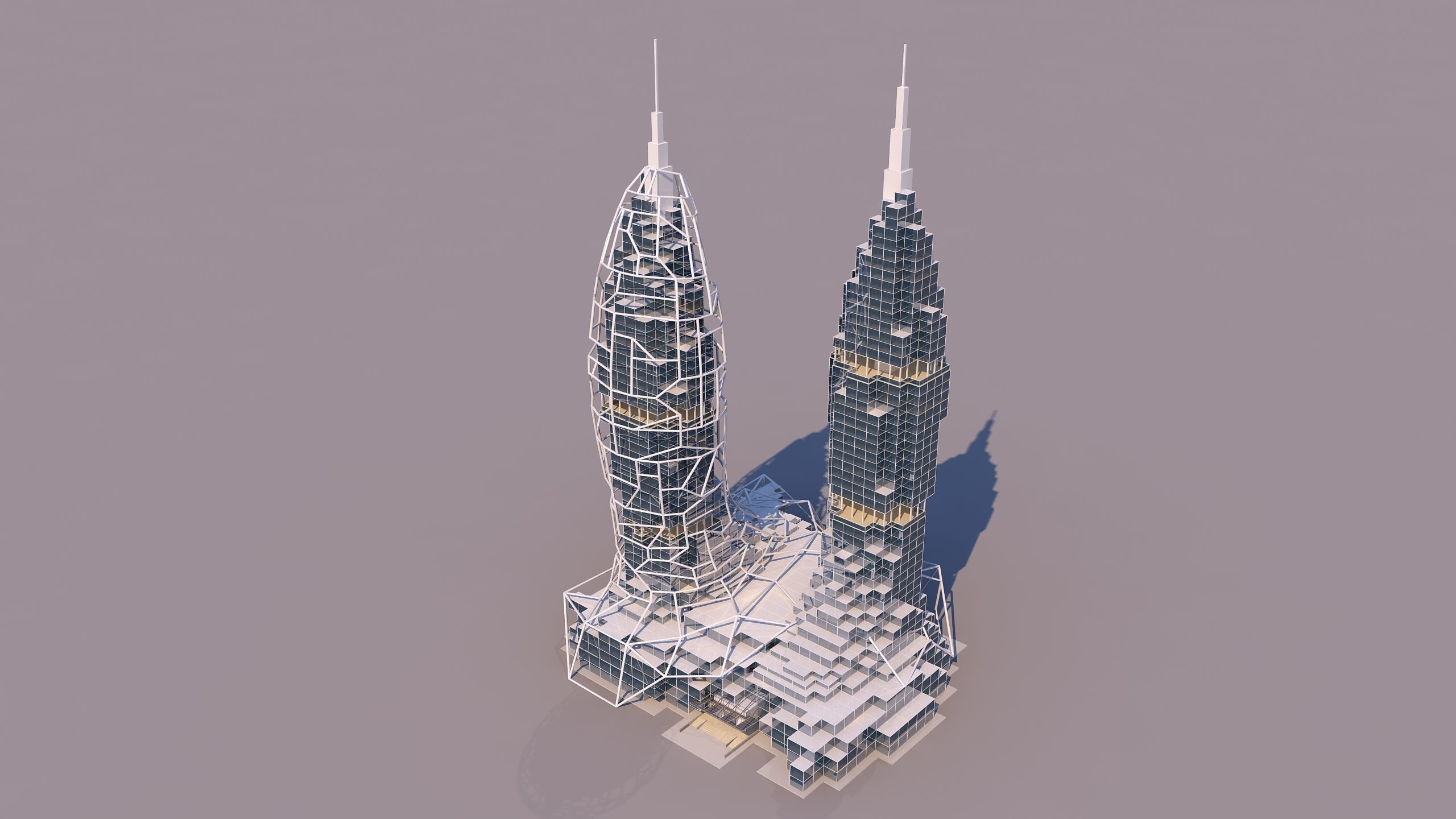 0185 - Skyscraper Architecture 3D Project - 2D Drawings 3D model | CGTrader