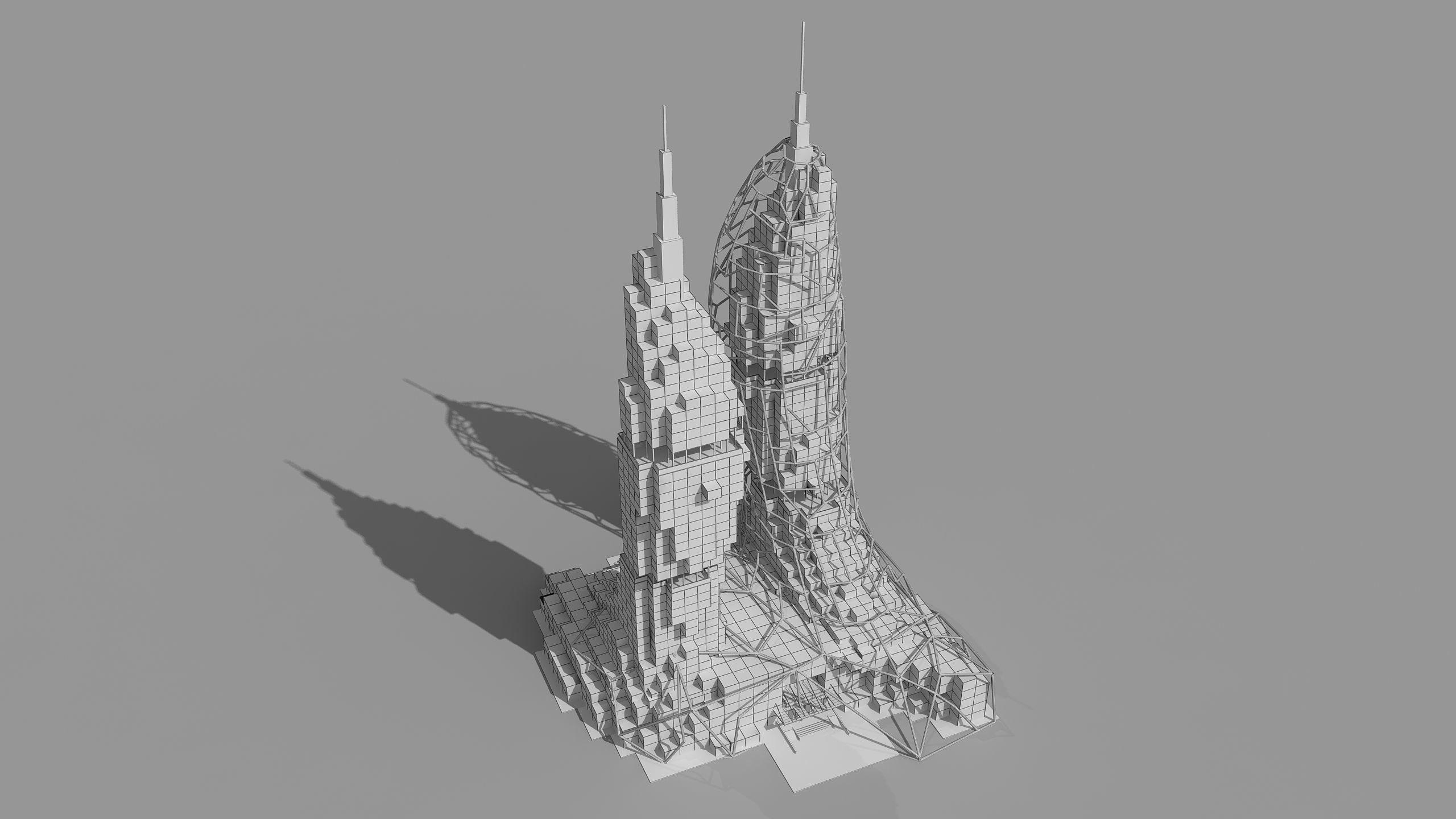 0185 - Skyscraper Architecture 3D Project - 2D Drawings 3D model | CGTrader