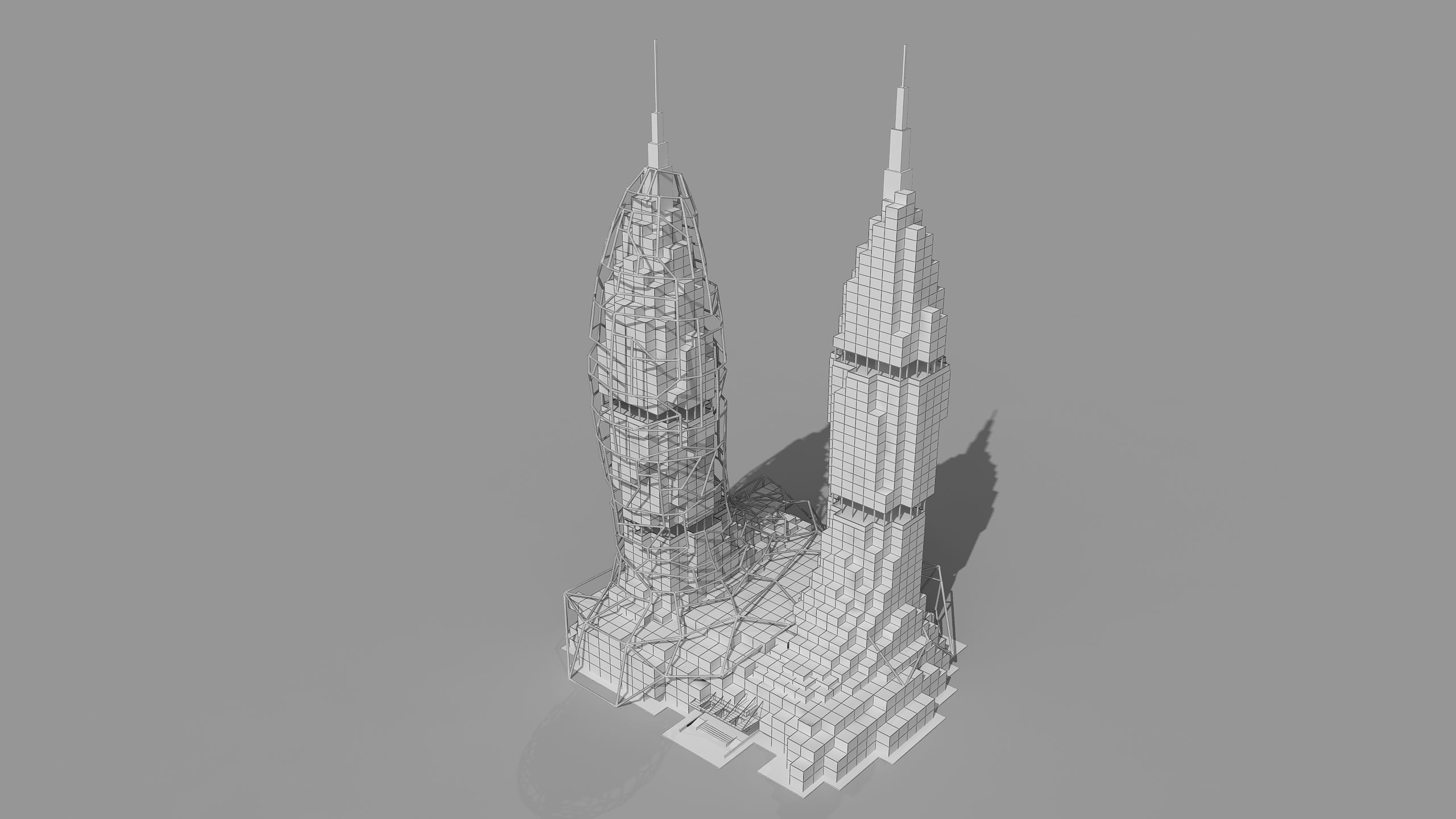 0185 - Skyscraper Architecture 3D Project - 2D Drawings 3D model | CGTrader