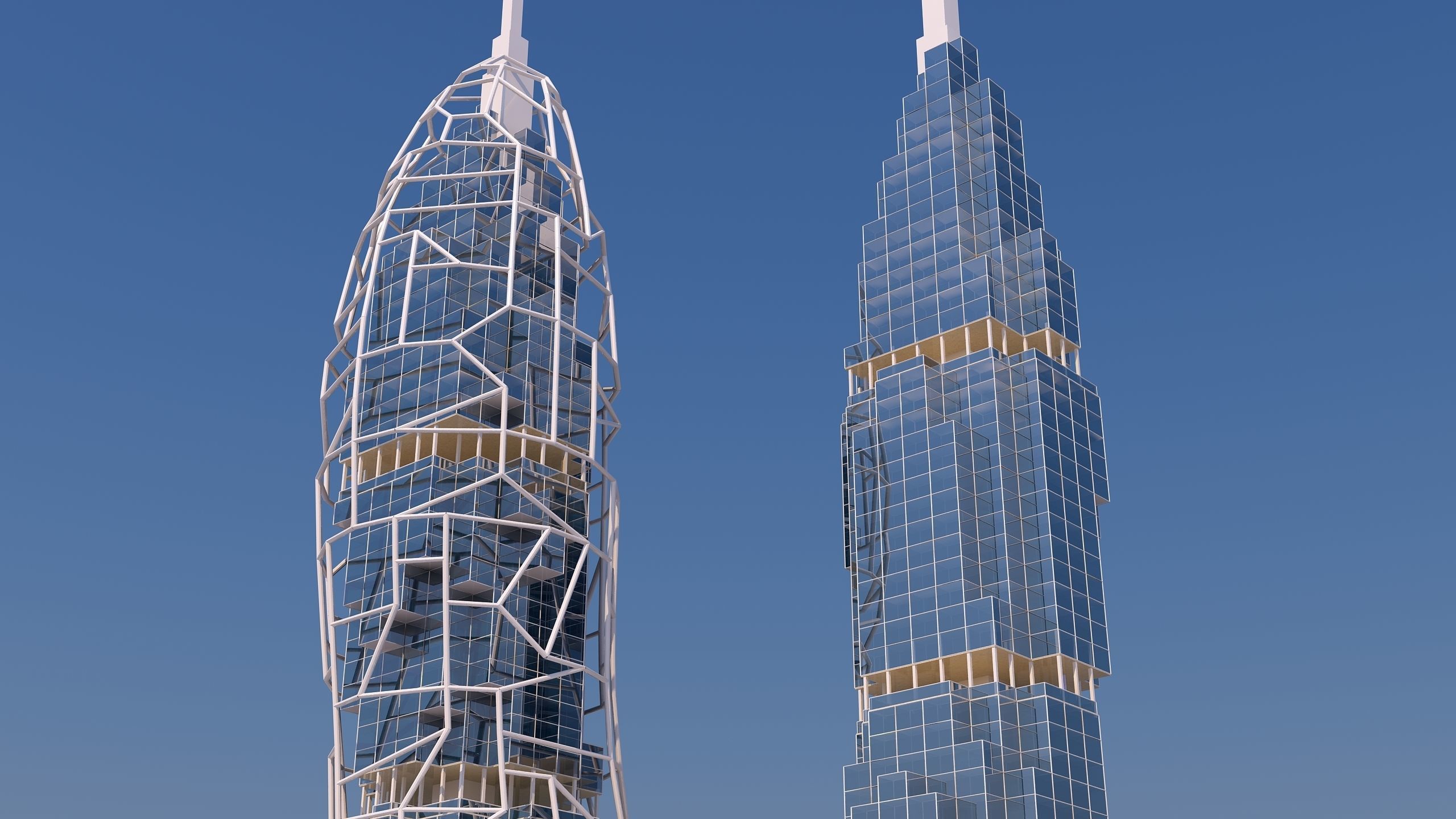 0185 - Skyscraper Architecture 3D Project - 2D Drawings 3D model | CGTrader