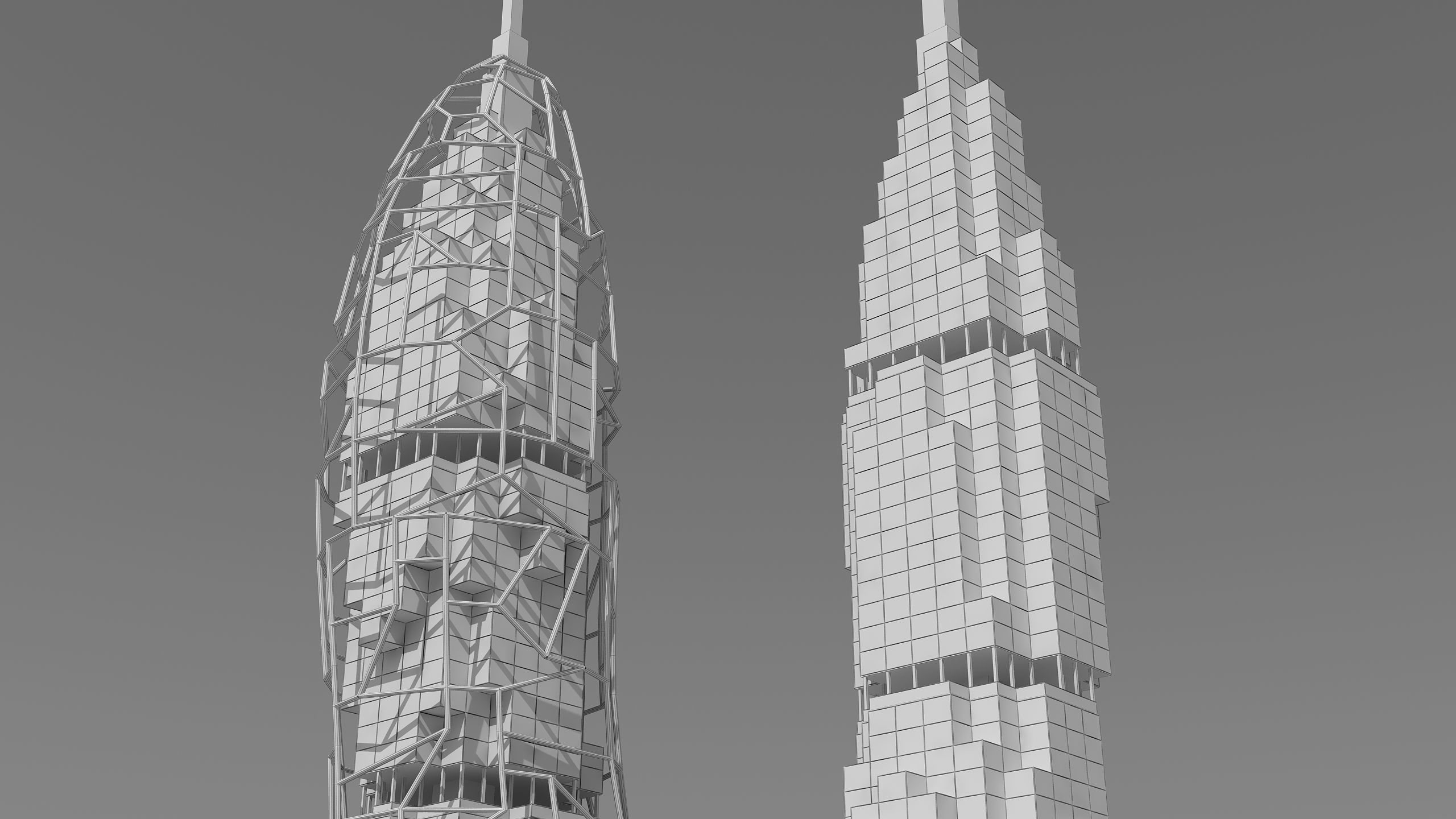 0185 - Skyscraper Architecture 3D Project - 2D Drawings 3D model | CGTrader