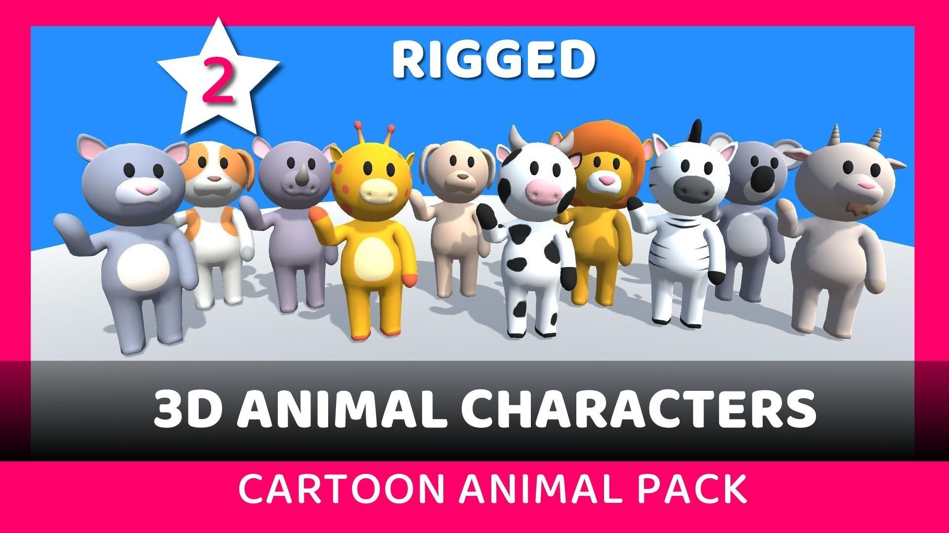 3D model Lowpoly Animal Characters Pack - Cartoon Rigged 3D Models - 2 ...