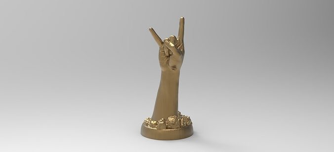 ROCK HAND MALE GESTURE STL 3D model 3D printable | CGTrader