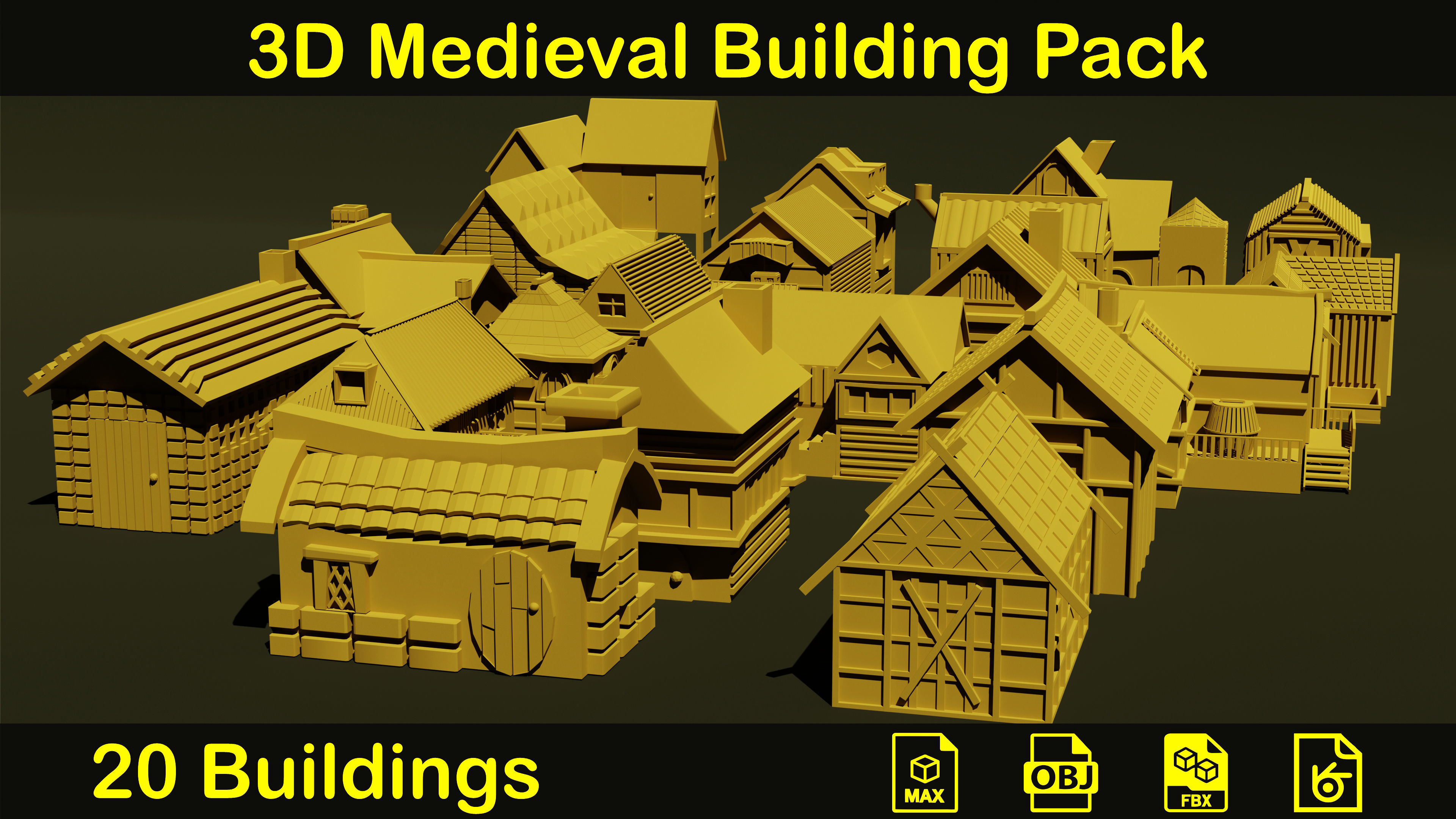 3D Medieval building Pack 3D model | CGTrader