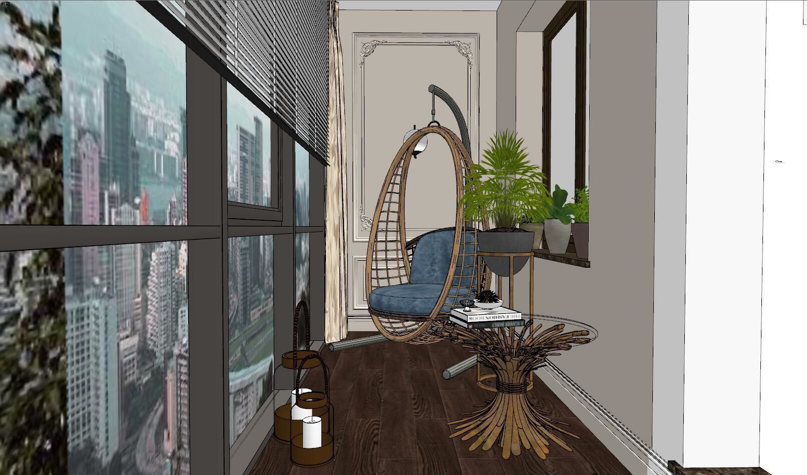 modern-style balcony scenes free 3D model | CGTrader