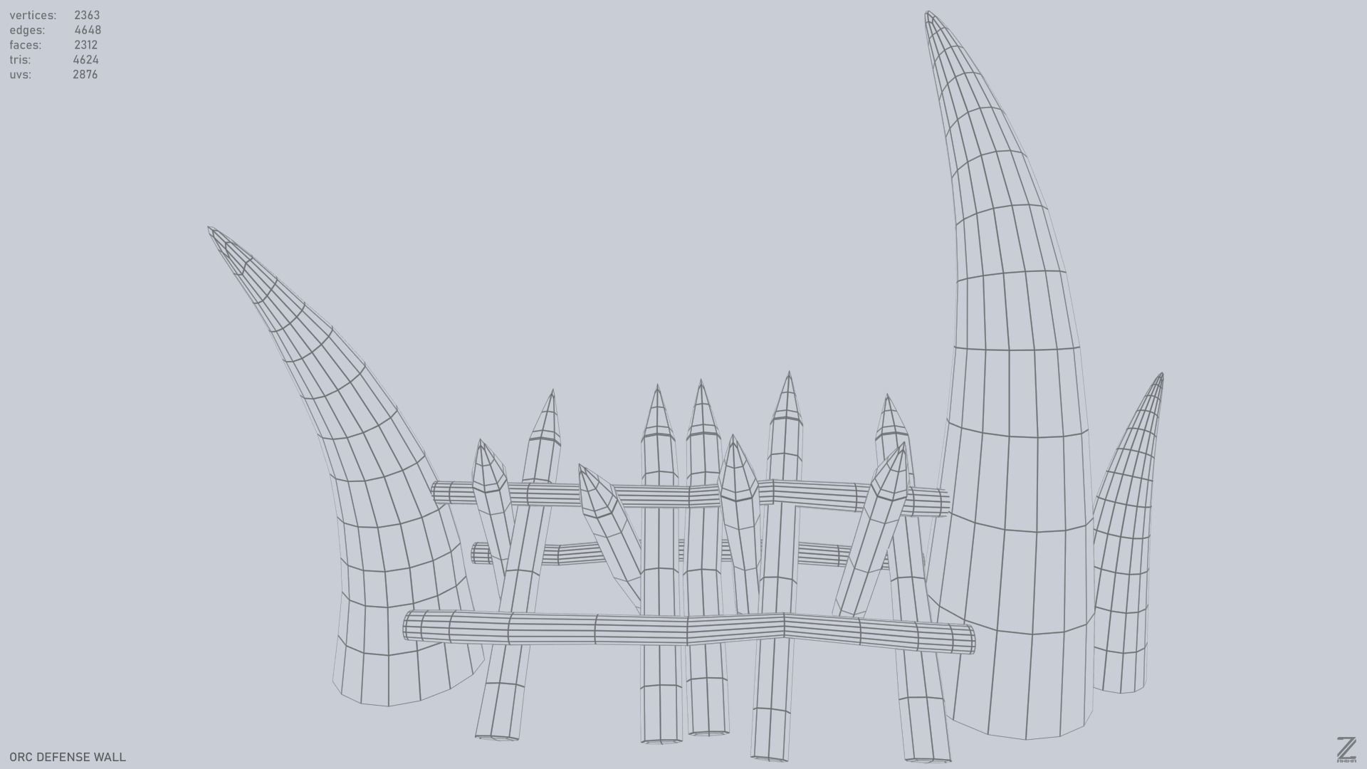 3D model Orc defense wall VR / AR / low-poly | CGTrader