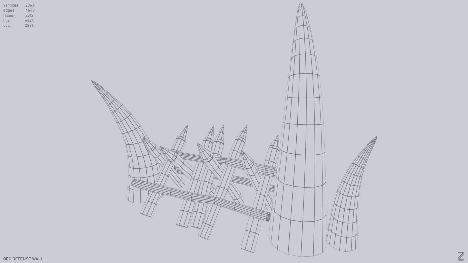 3D model Orc defense wall VR / AR / low-poly | CGTrader