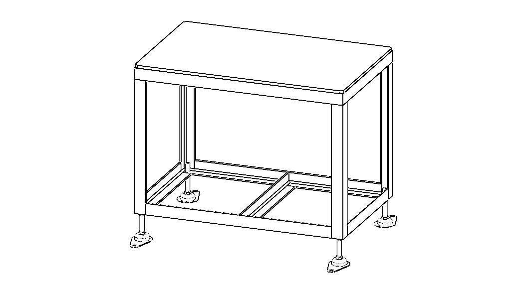 Angle Iron Table Frame 3D model rigged | CGTrader