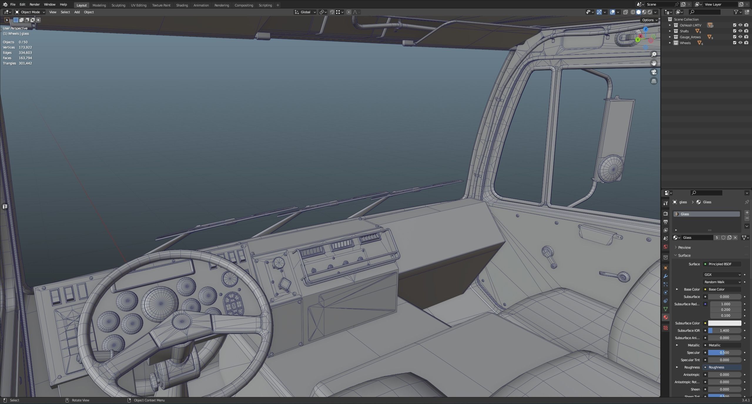 3D model Oshkosh LMTV Military Truck with HQ Interior VR / AR / low ...