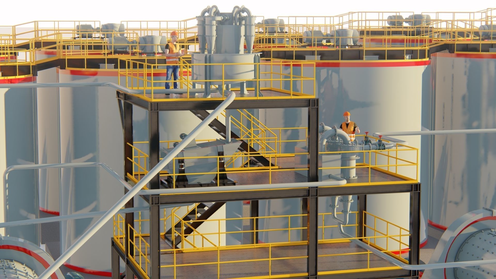 Gold mining leaching section 3D model | CGTrader