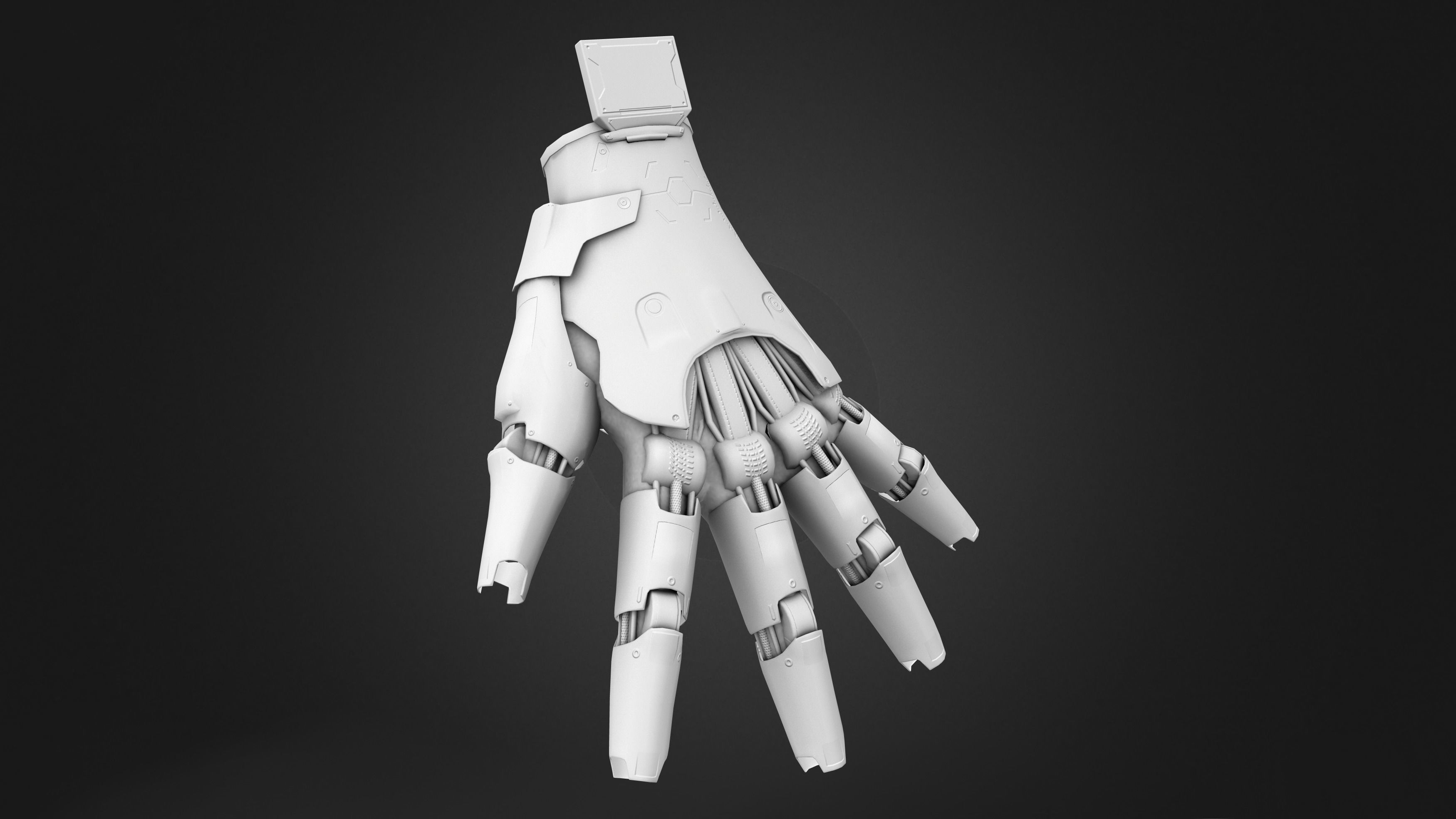 3D model Metal Futuristic Haute Couture Robotic Gloves VR / AR / low ...