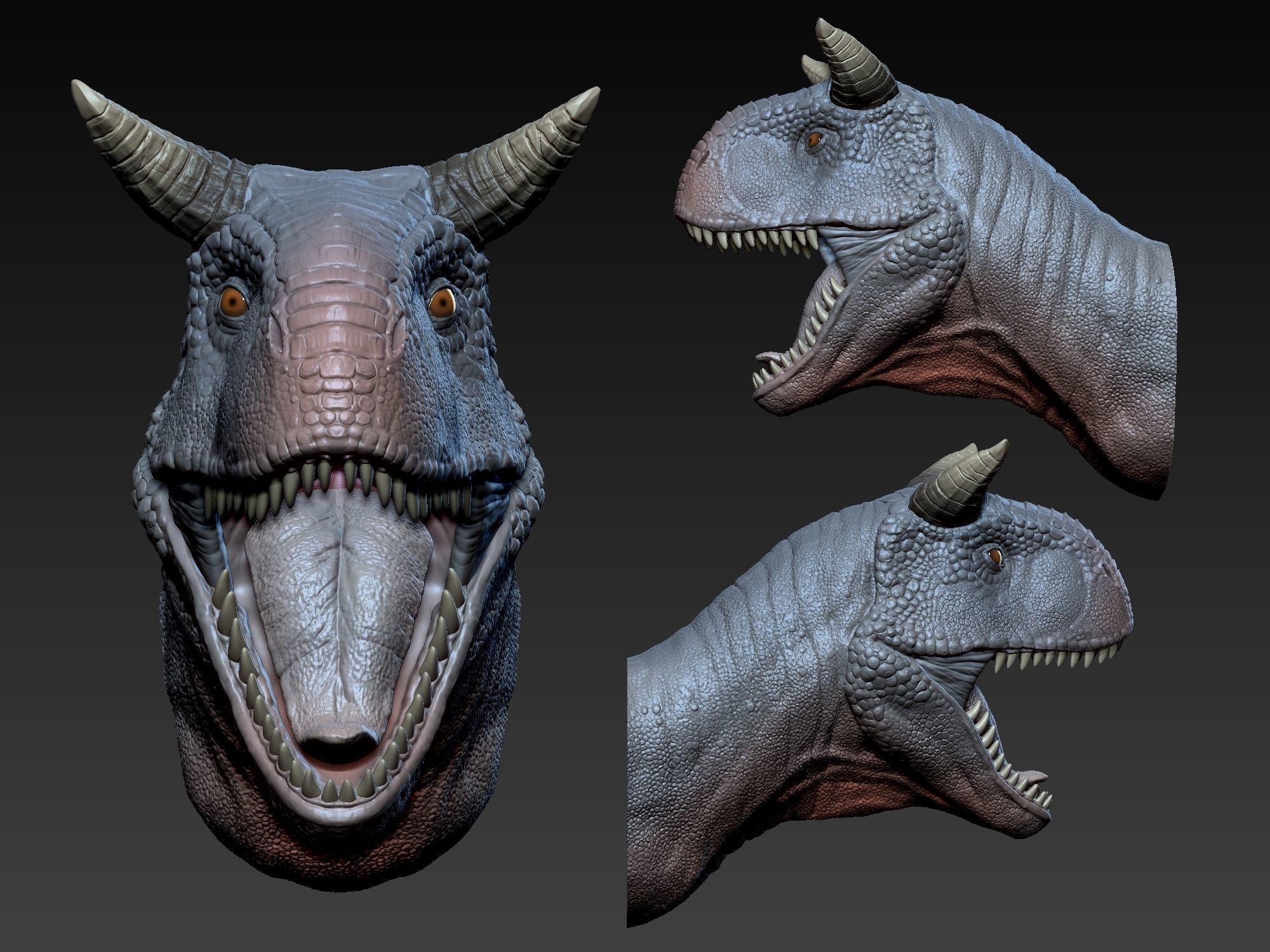 Carnotaurus Dinosaur 3D model 3D printable | CGTrader