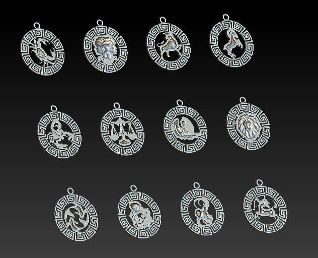 Greek border pendants 3D model 3D printable | CGTrader