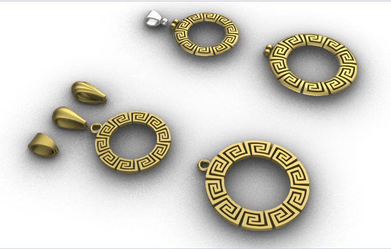 Greek border pendants 3D model 3D printable | CGTrader