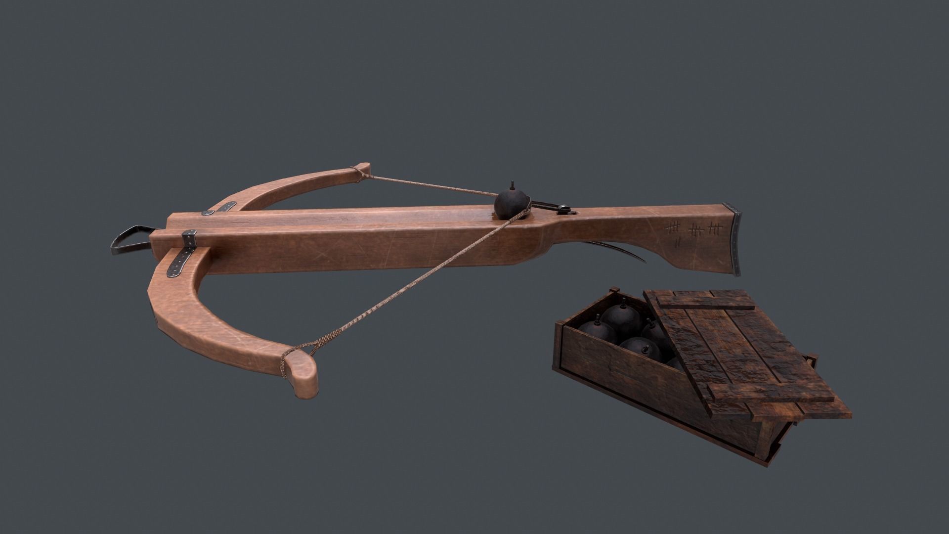 3D model Pack crossbow bomb box Low-poly VR / AR / low-poly | CGTrader