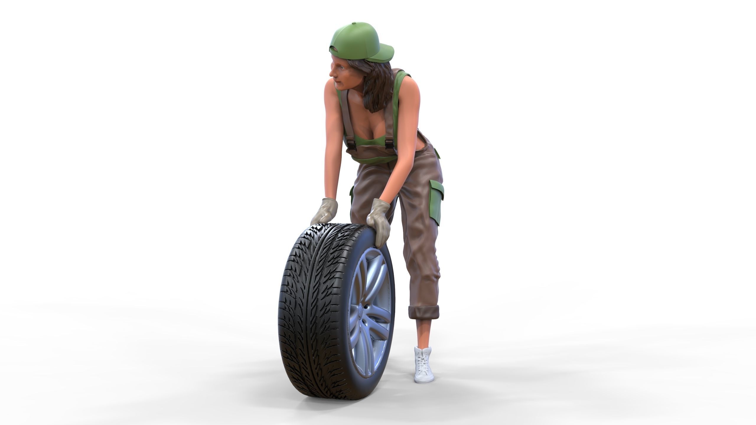 N1 woman mechanic 3D model 3D printable | CGTrader