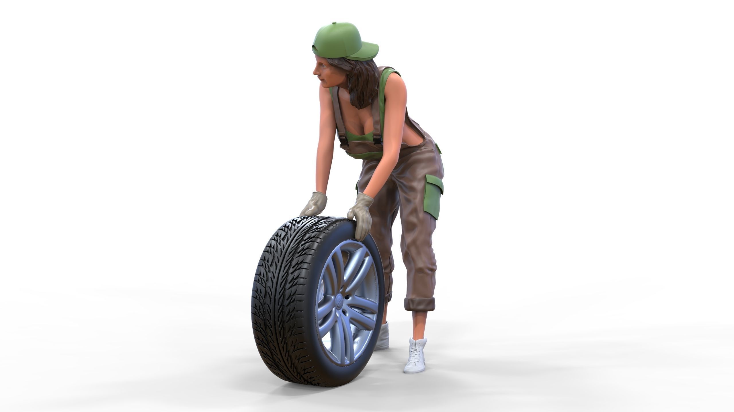 N1 woman mechanic 3D model 3D printable | CGTrader