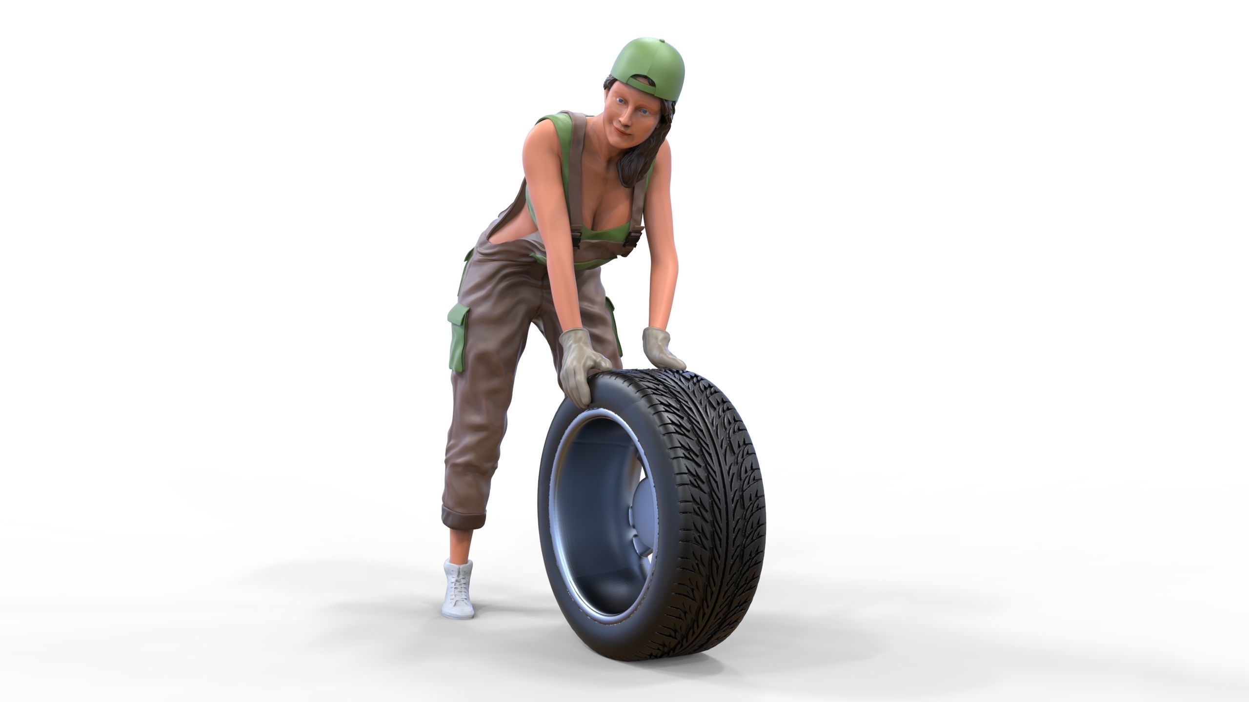 N1 woman mechanic 3D model 3D printable | CGTrader