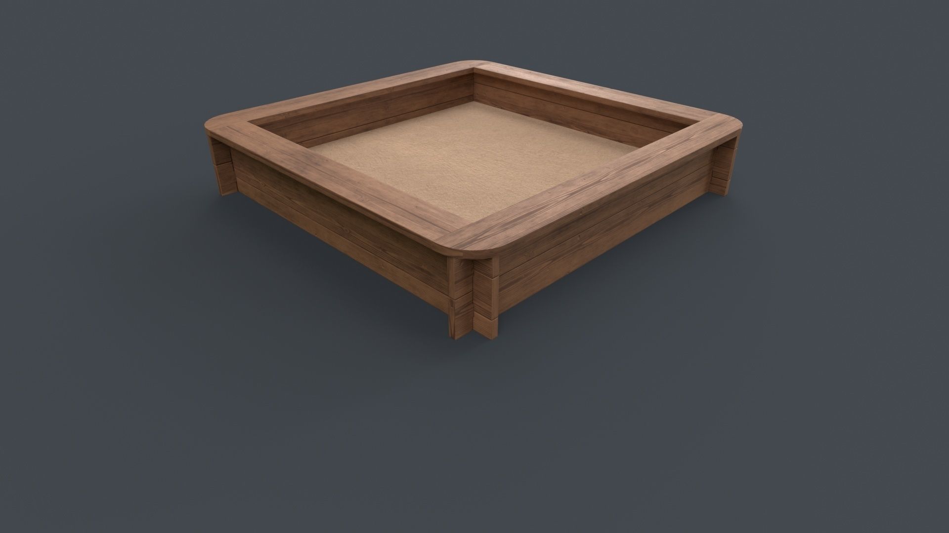 3D model PBR Outdoor Wooden Sandbox Square B VR / AR / low-poly | CGTrader