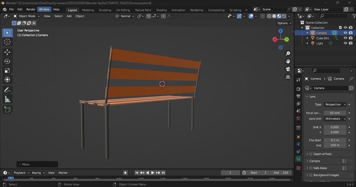 Bench Blender free VR / AR / low-poly 3D model | CGTrader