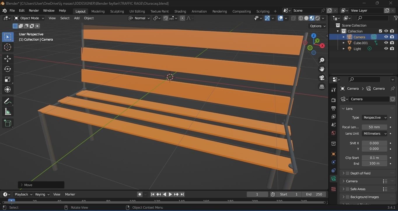 Bench Blender free VR / AR / low-poly 3D model | CGTrader