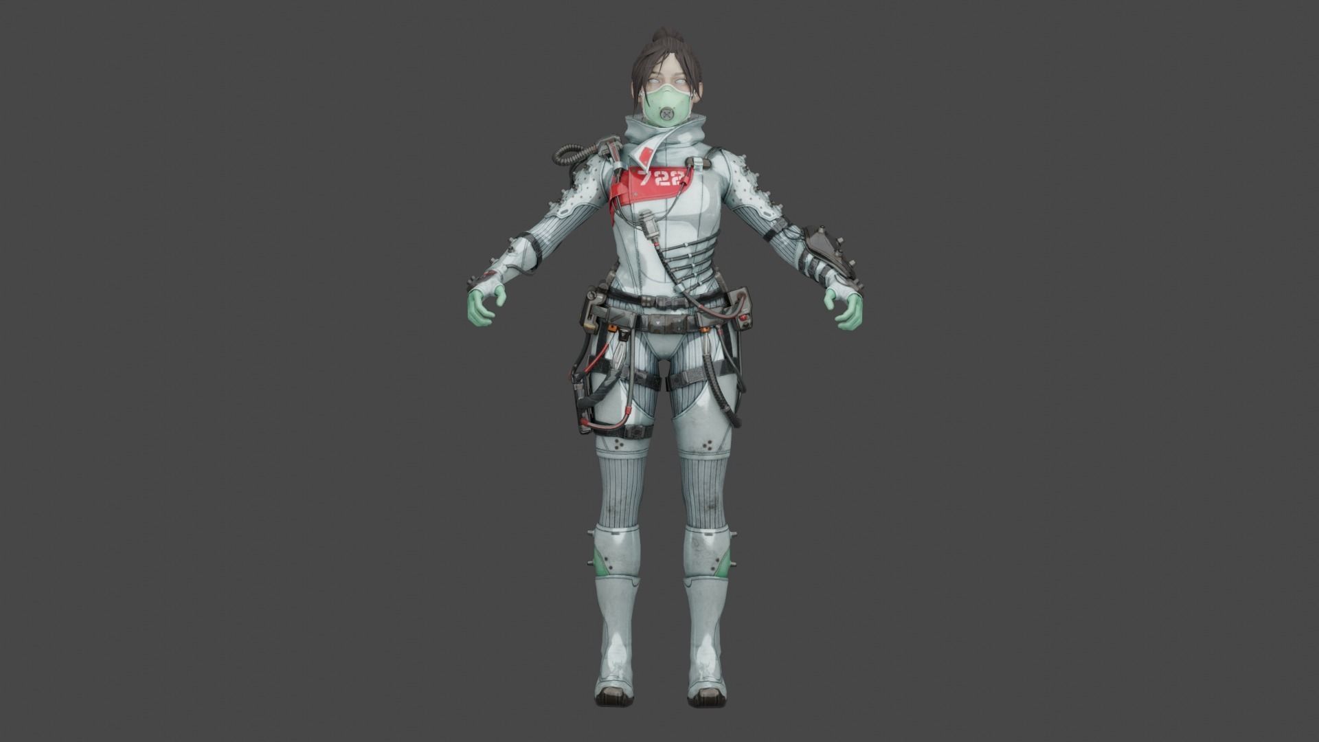 Apex Legend Wraith Fully rigged 3D Character free VR / AR / low-poly 3D ...