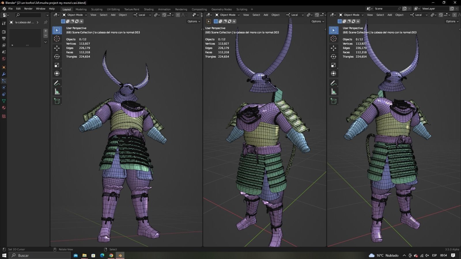 character samurai bloody var 1 free 3D model | CGTrader