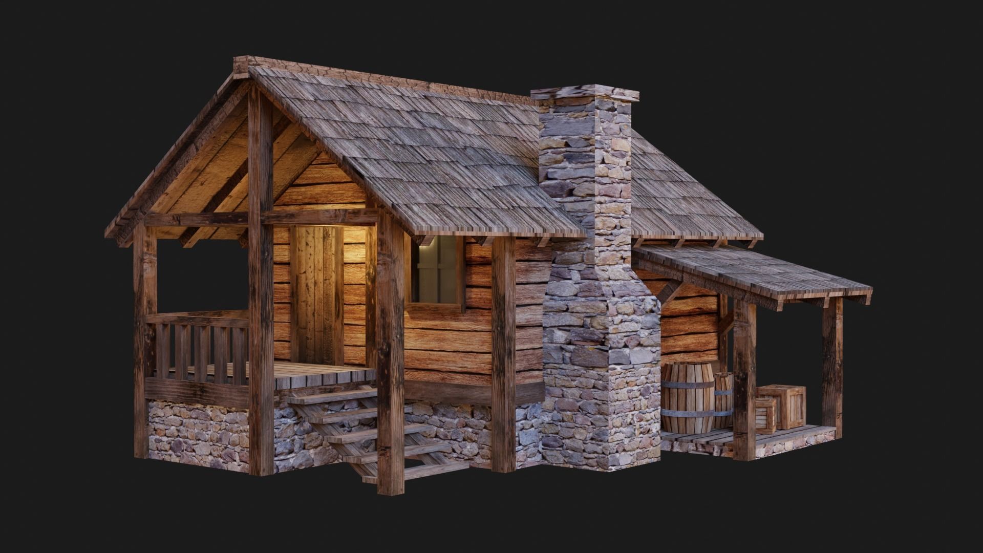 3D model Wooden House A VR / AR / low-poly | CGTrader