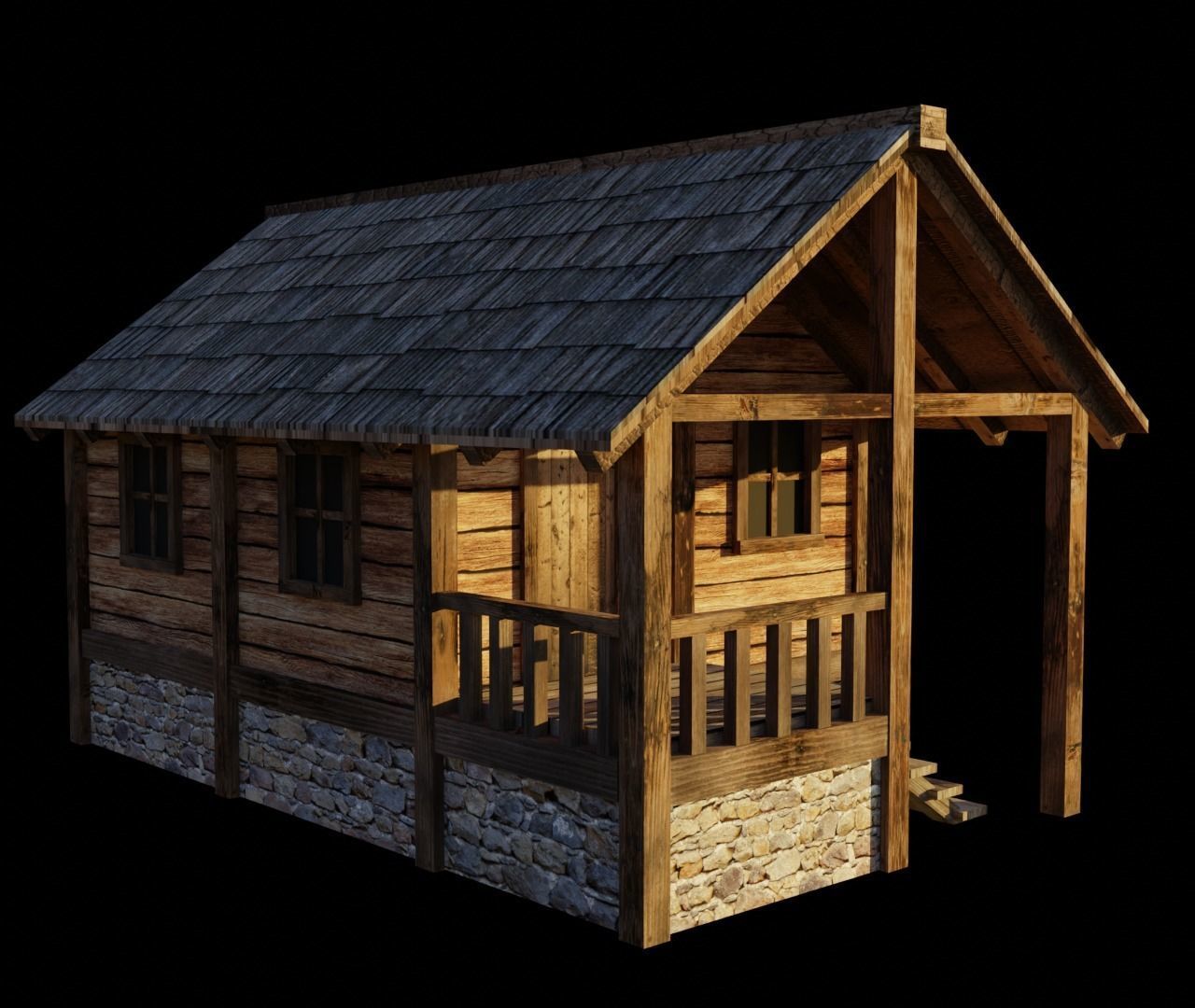3D model Wooden House A VR / AR / low-poly | CGTrader