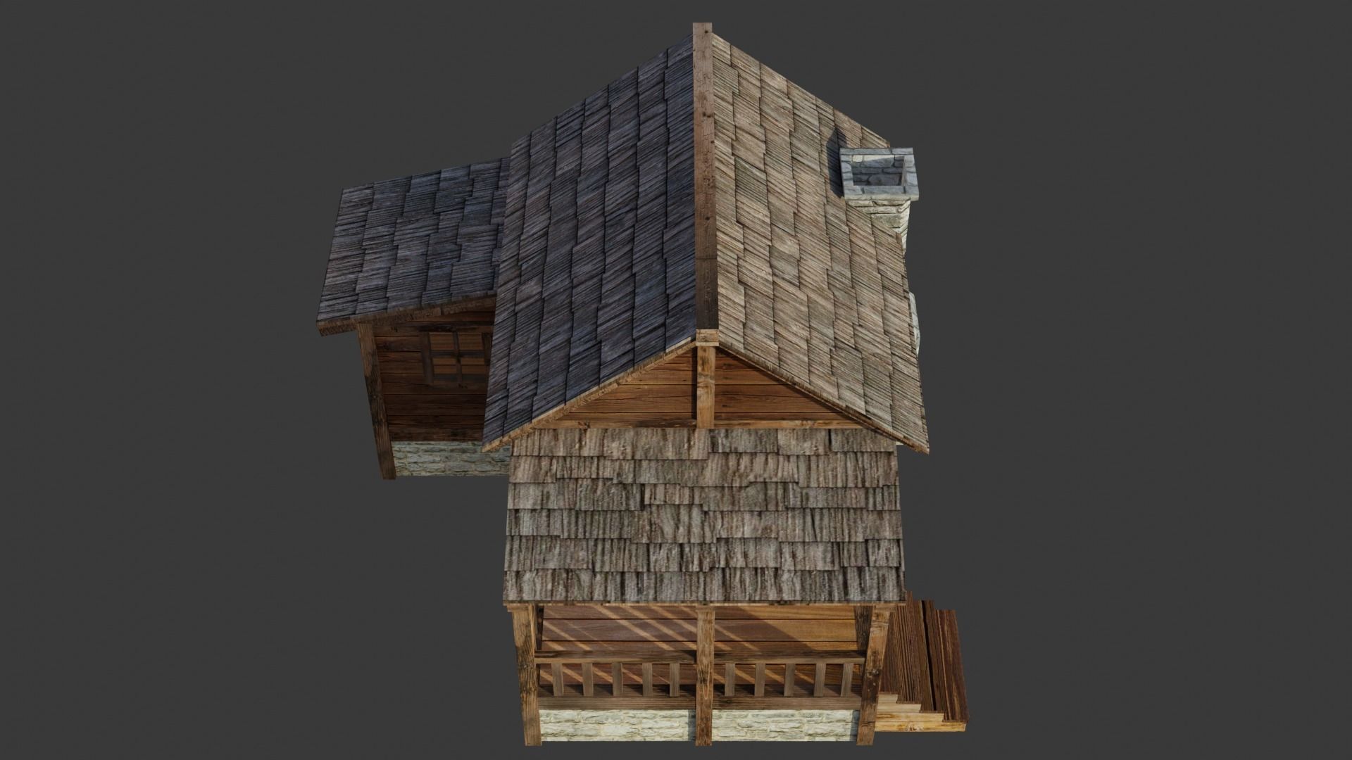 3D model Wooden House B VR / AR / low-poly | CGTrader