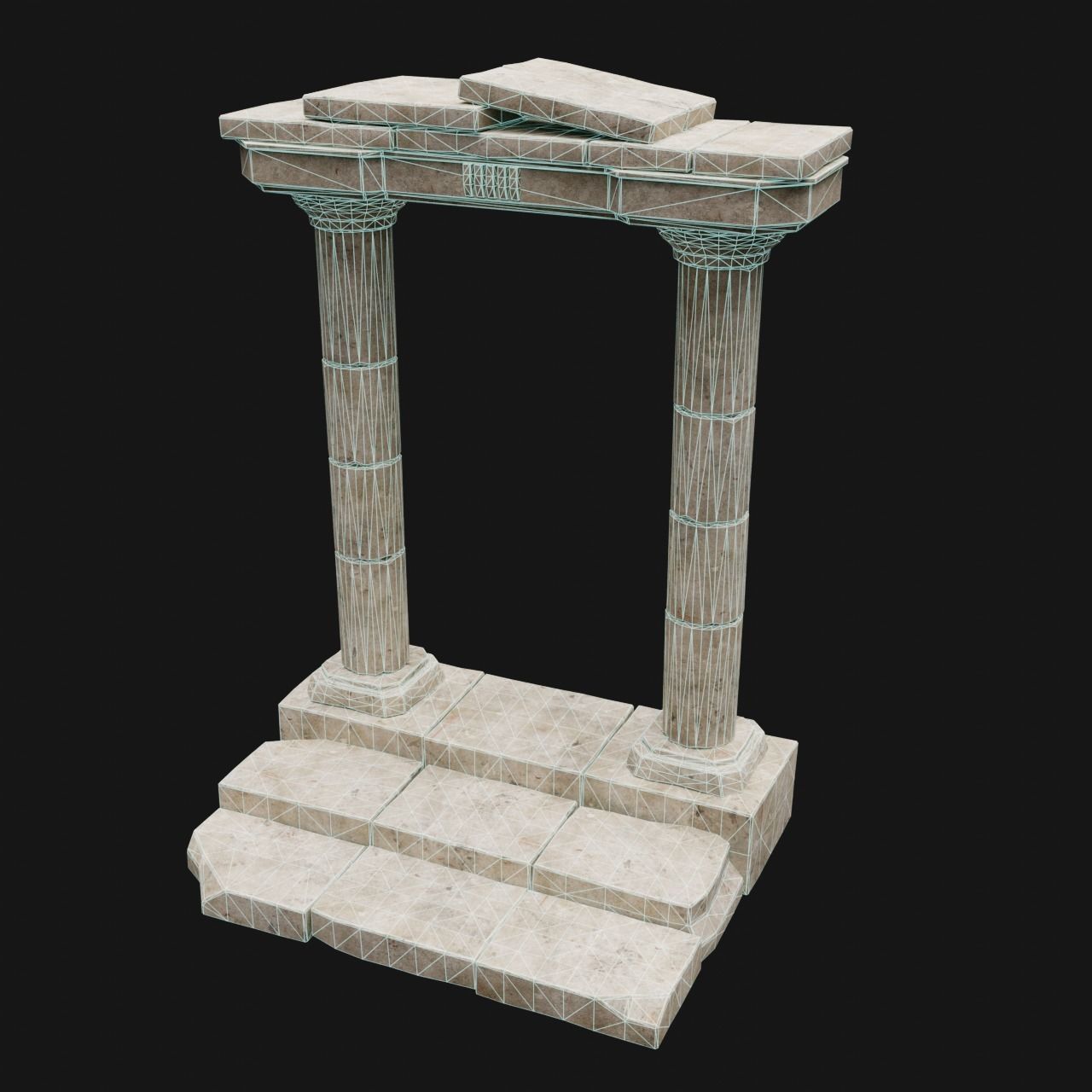 3D model ANCIENT RUIN GREEK ROMAN TEMPLE MONUMENT STATUE COLUMN PACK VR ...