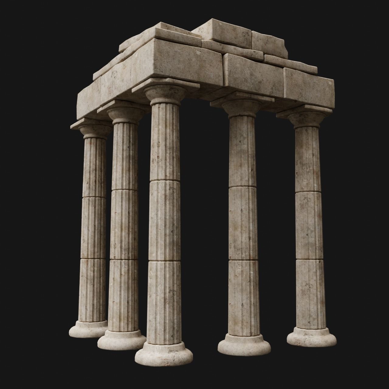 3D model ANCIENT RUIN GREEK ROMAN TEMPLE MONUMENT STATUE COLUMN PACK VR ...
