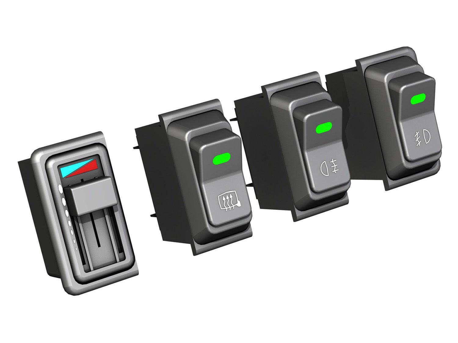 Rocker switches with gang 3D model | CGTrader