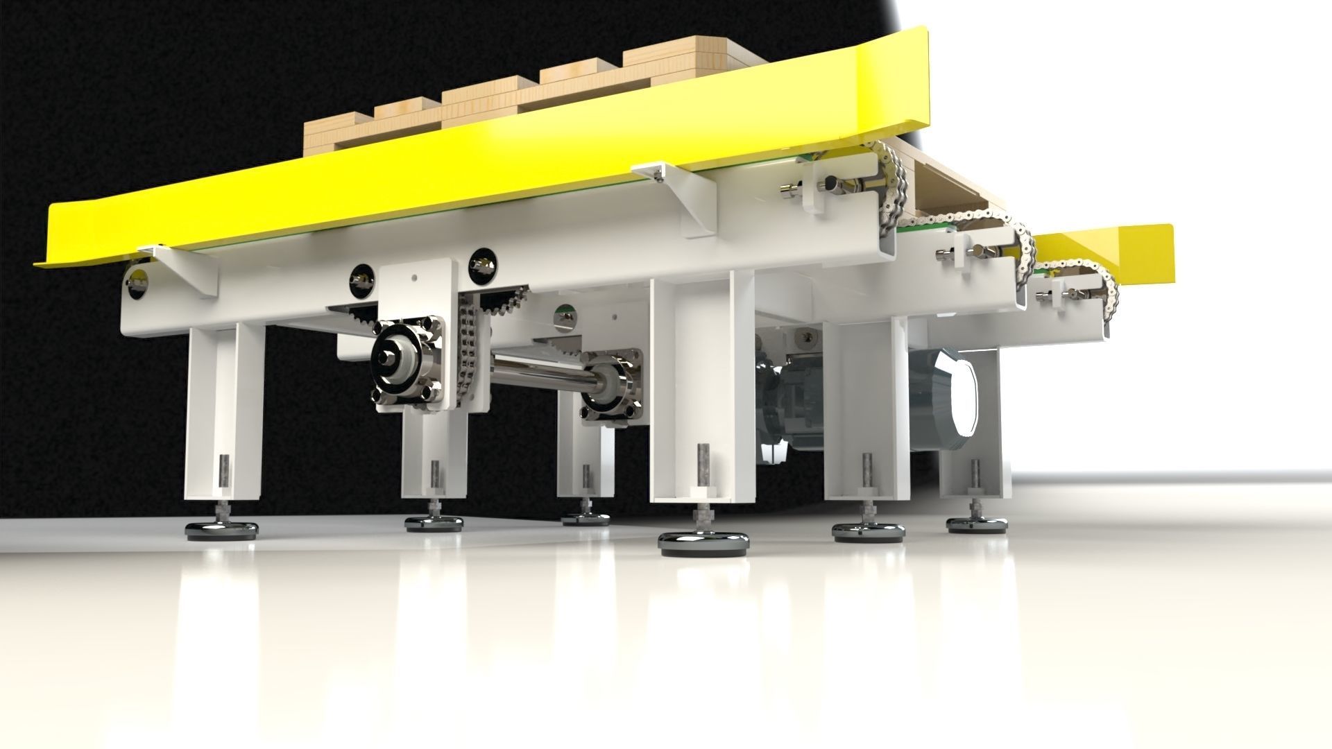 Pallet Chain Conveyor 3D model animated rigged | CGTrader