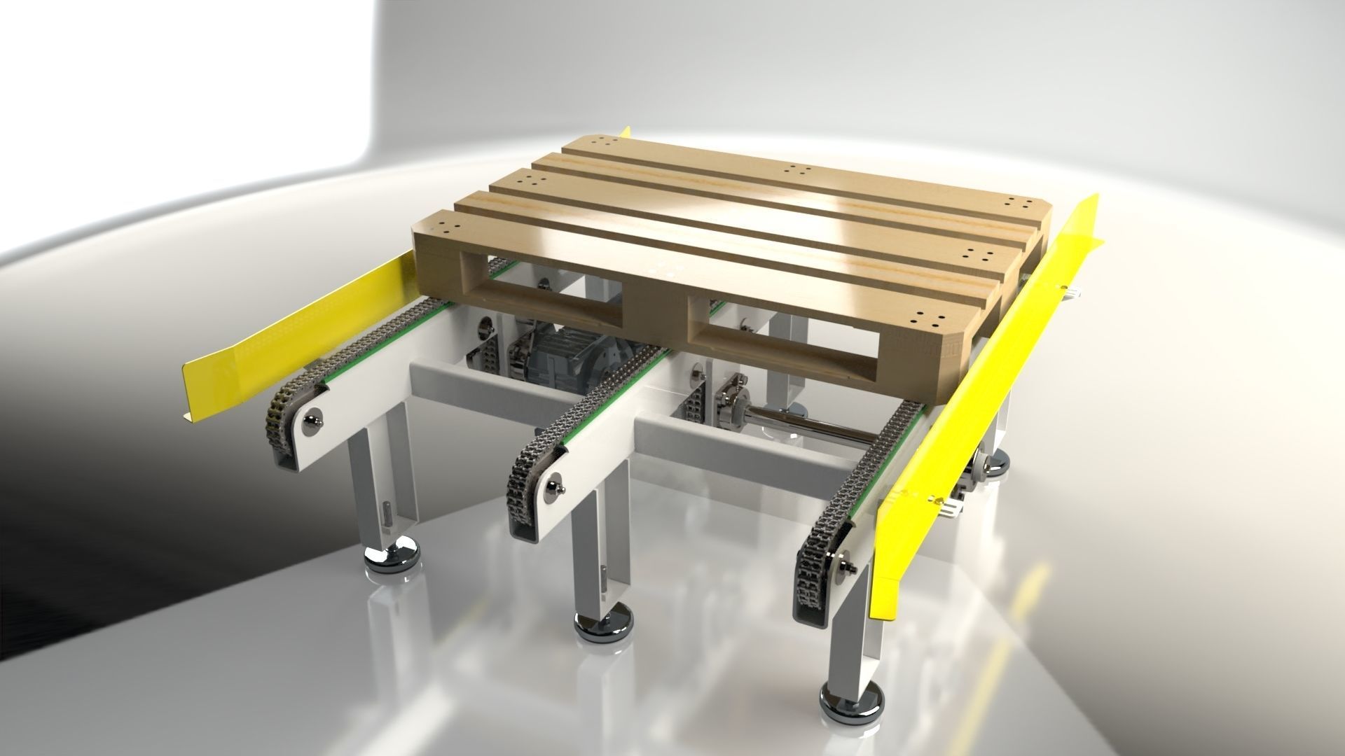 Pallet Chain Conveyor 3D model animated rigged | CGTrader