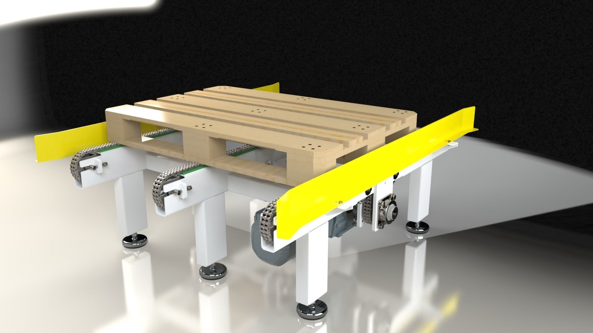 Pallet Chain Conveyor 3D model animated rigged | CGTrader