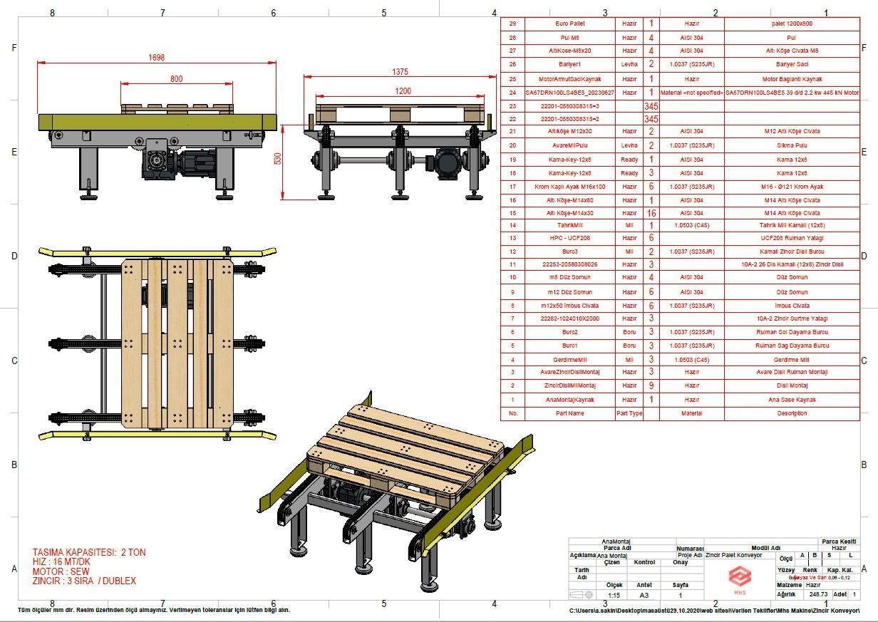 Pallet Chain Conveyor 3D model animated rigged | CGTrader