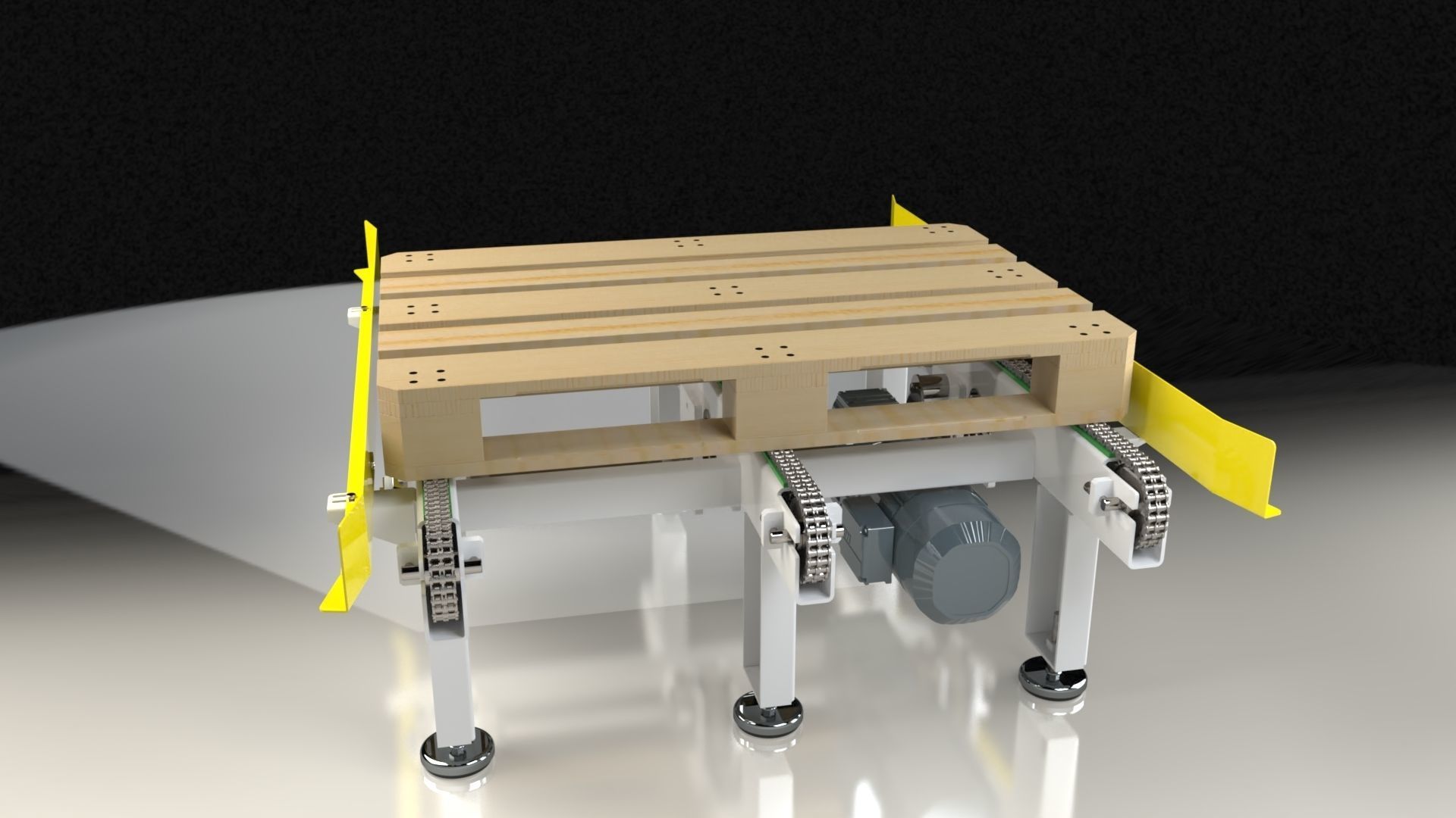 Pallet Chain Conveyor 3D model animated rigged | CGTrader