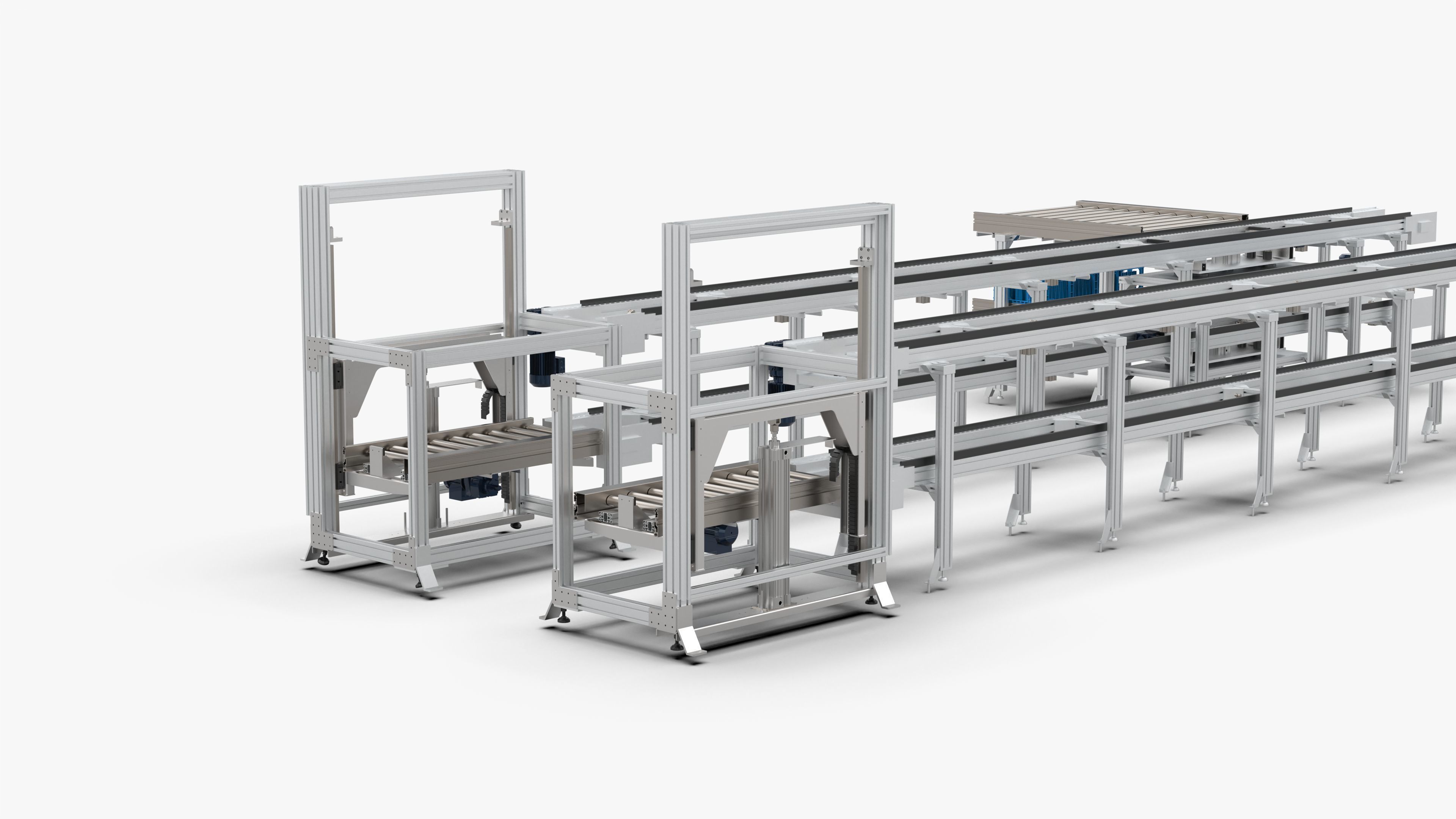 Double Layer Return and Double Speed Chain Assembly Line 3D model ...