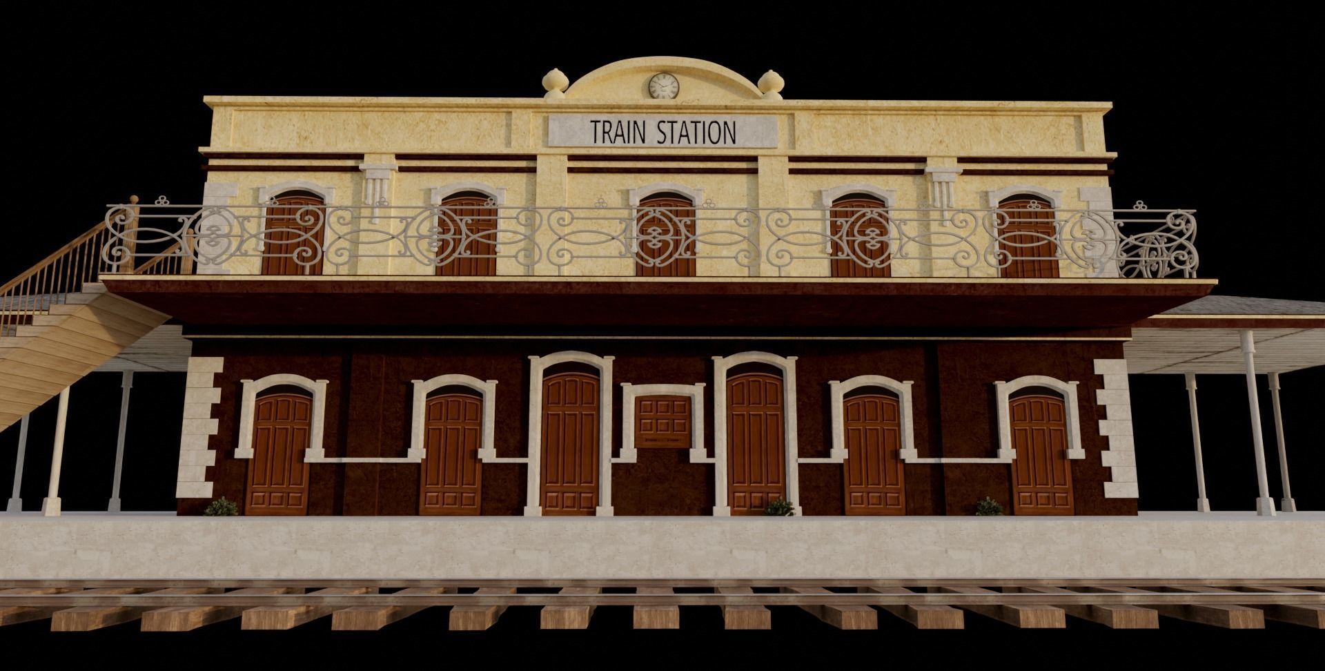 Colonial Metro Train Station and Waiting Area 3D model | CGTrader