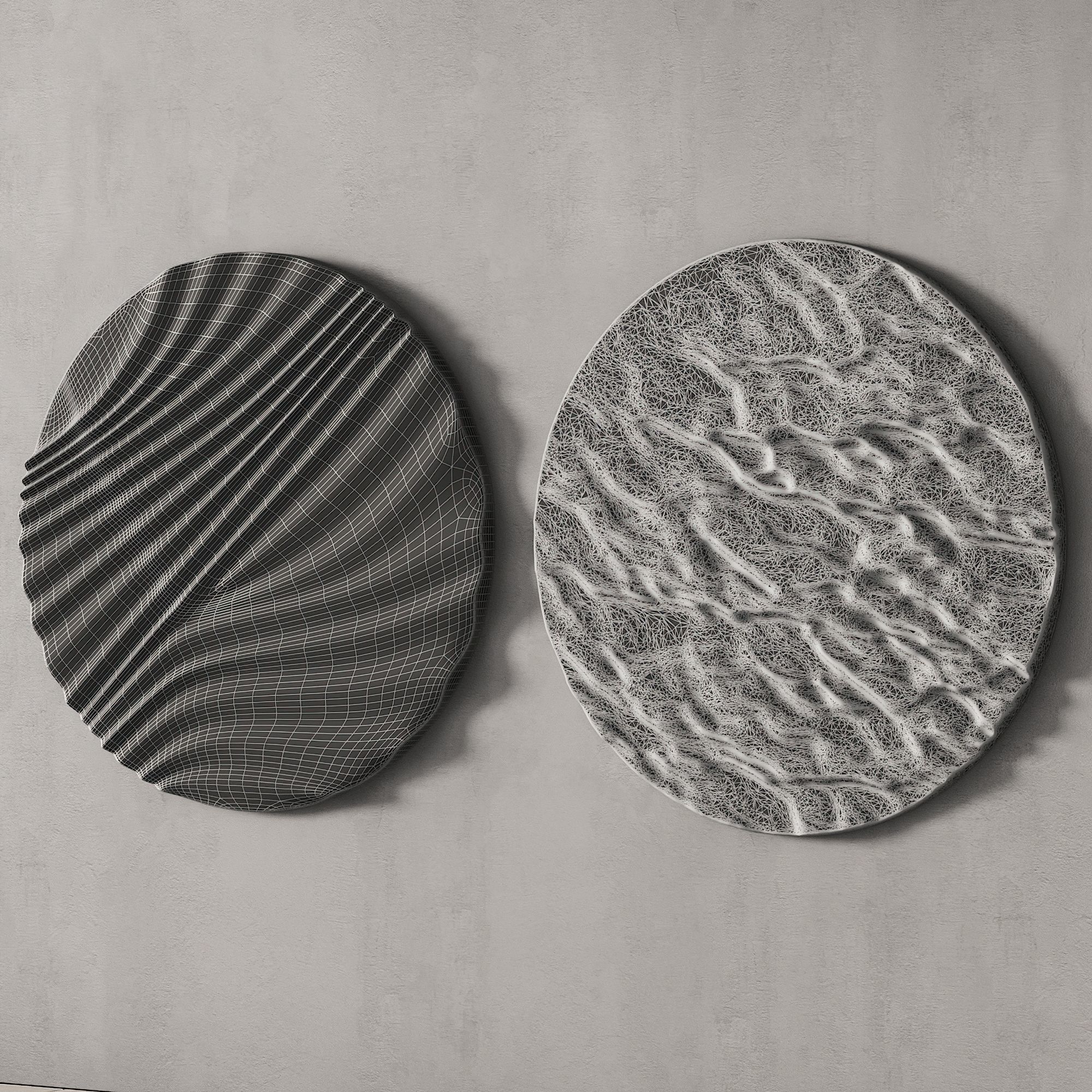 278 decorative wall art 10 round artworks P01 3D model | CGTrader