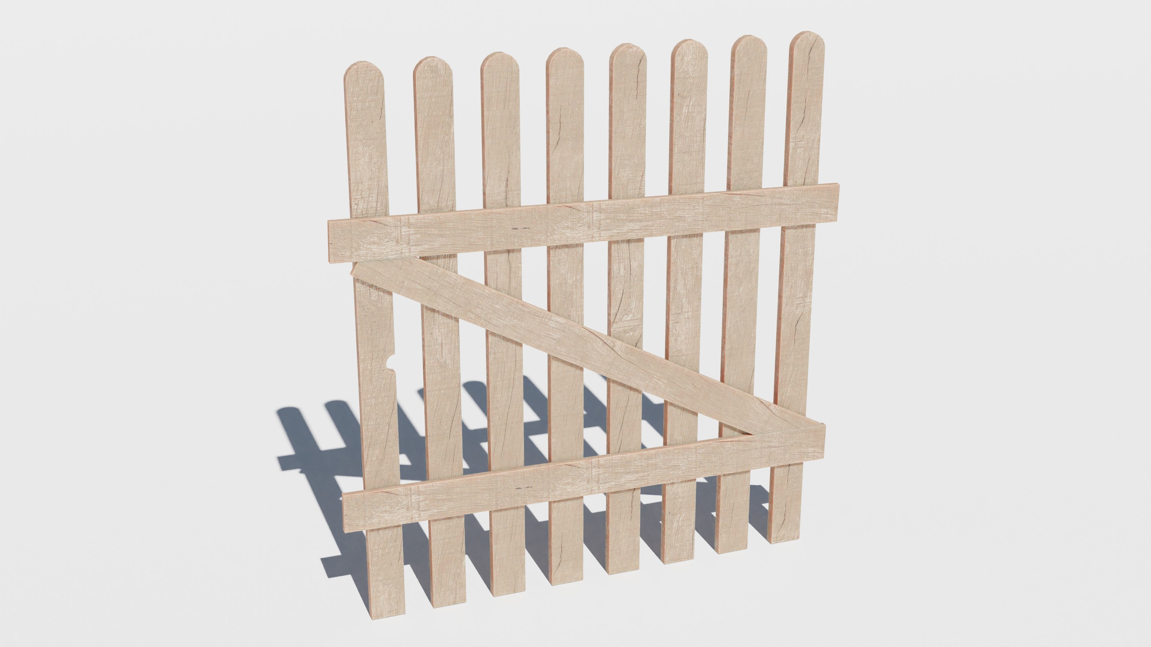 3D Wood Fence free 3D model | CGTrader