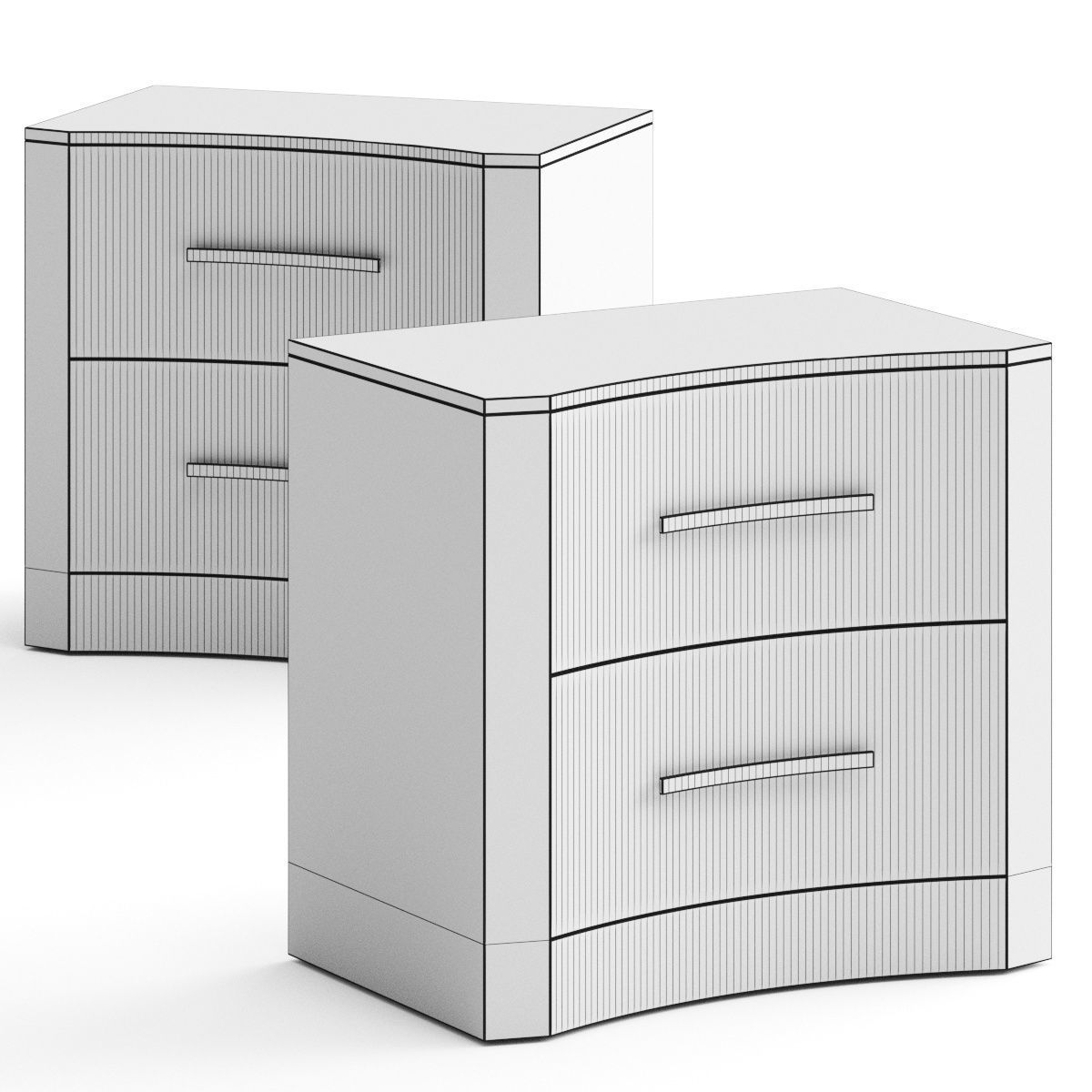 CB2 Kingsbury Curved Marble Nightstand Bedside Table 3D model | CGTrader