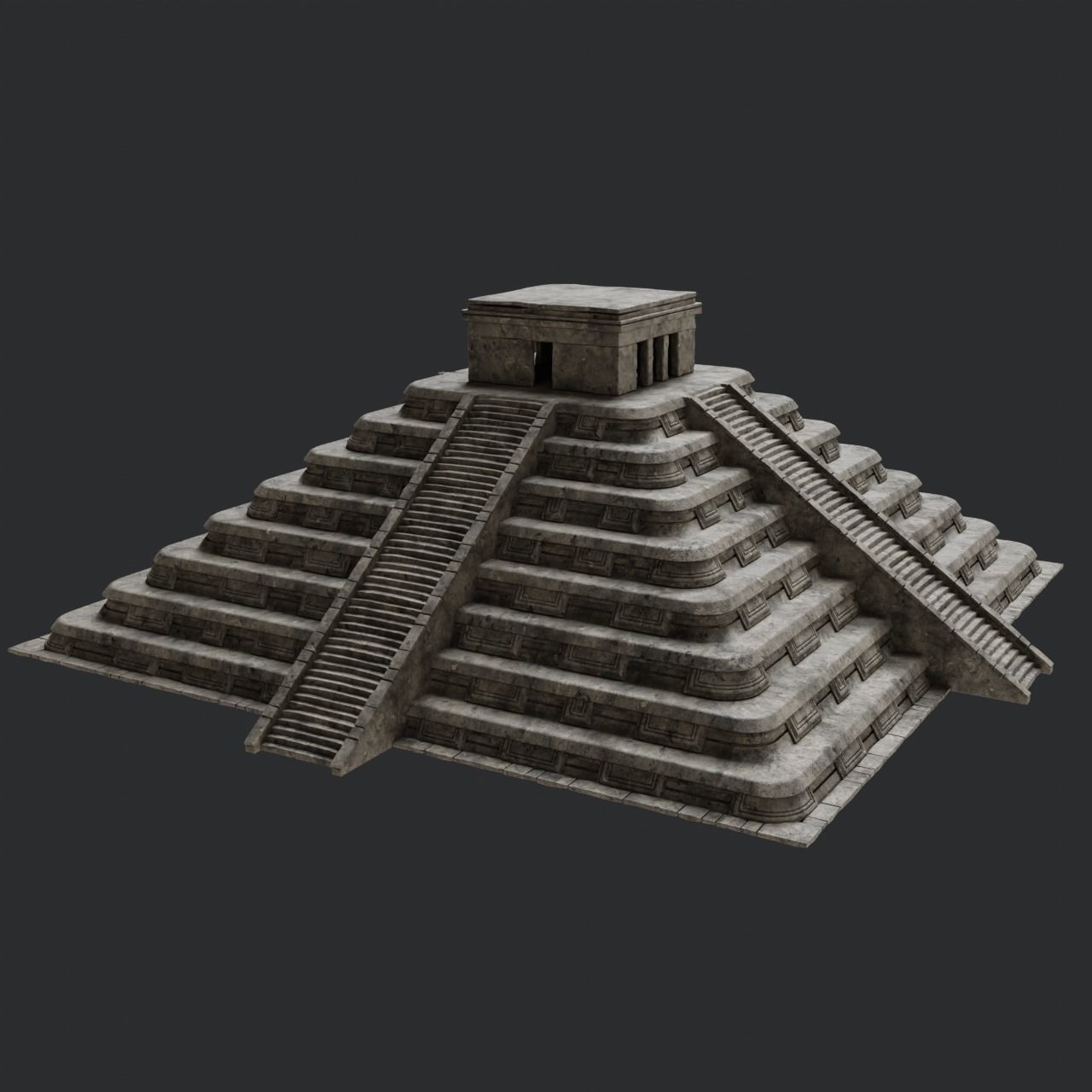 3D model PYRAMID TEMPLE AZTEC MAYAN INCA PLATFORM STAIRS COLLECTION VR ...