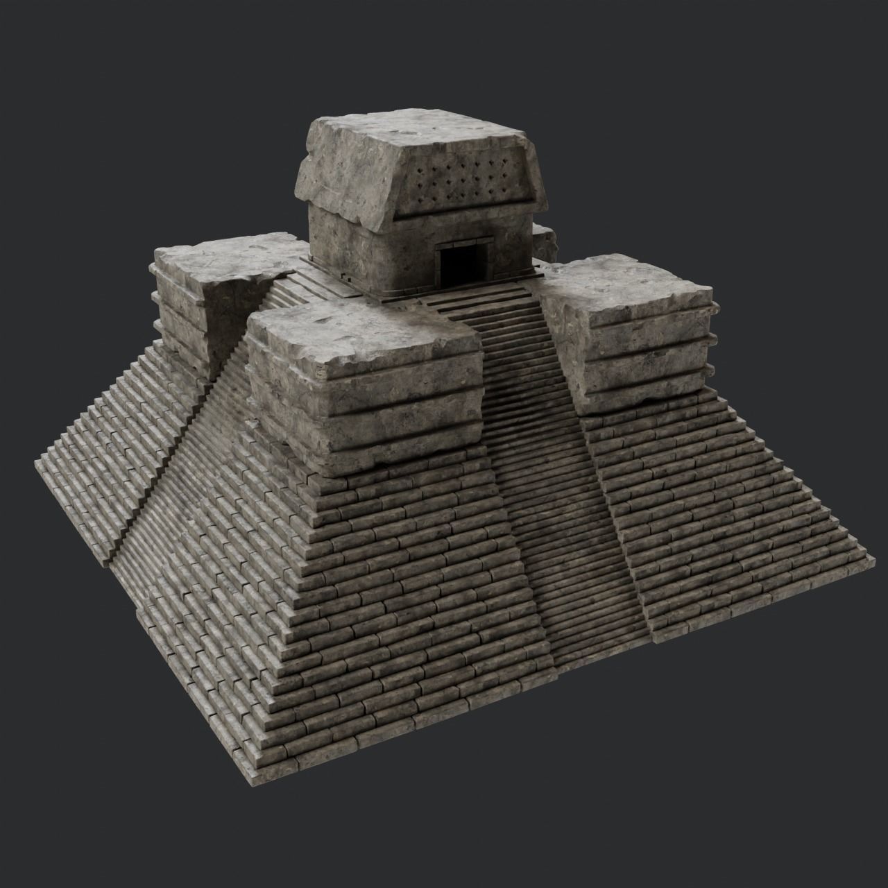 3D model PYRAMID TEMPLE AZTEC MAYAN INCA PLATFORM STAIRS COLLECTION VR ...
