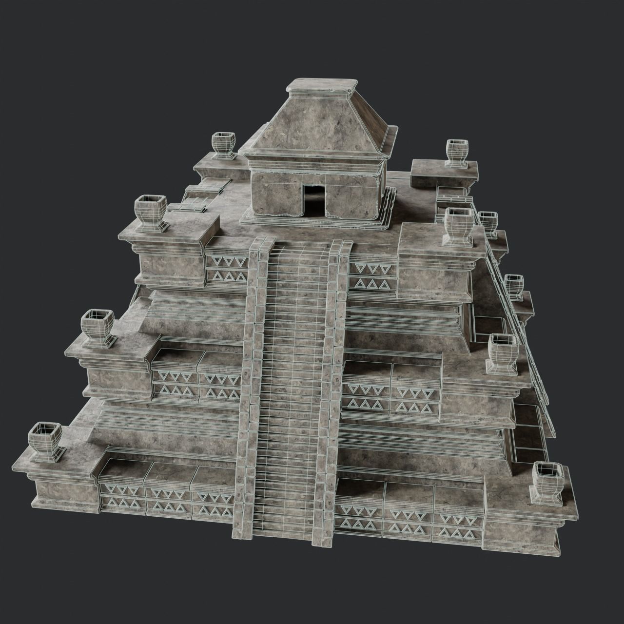 3D model PYRAMID TEMPLE AZTEC MAYAN INCA PLATFORM STAIRS COLLECTION VR ...
