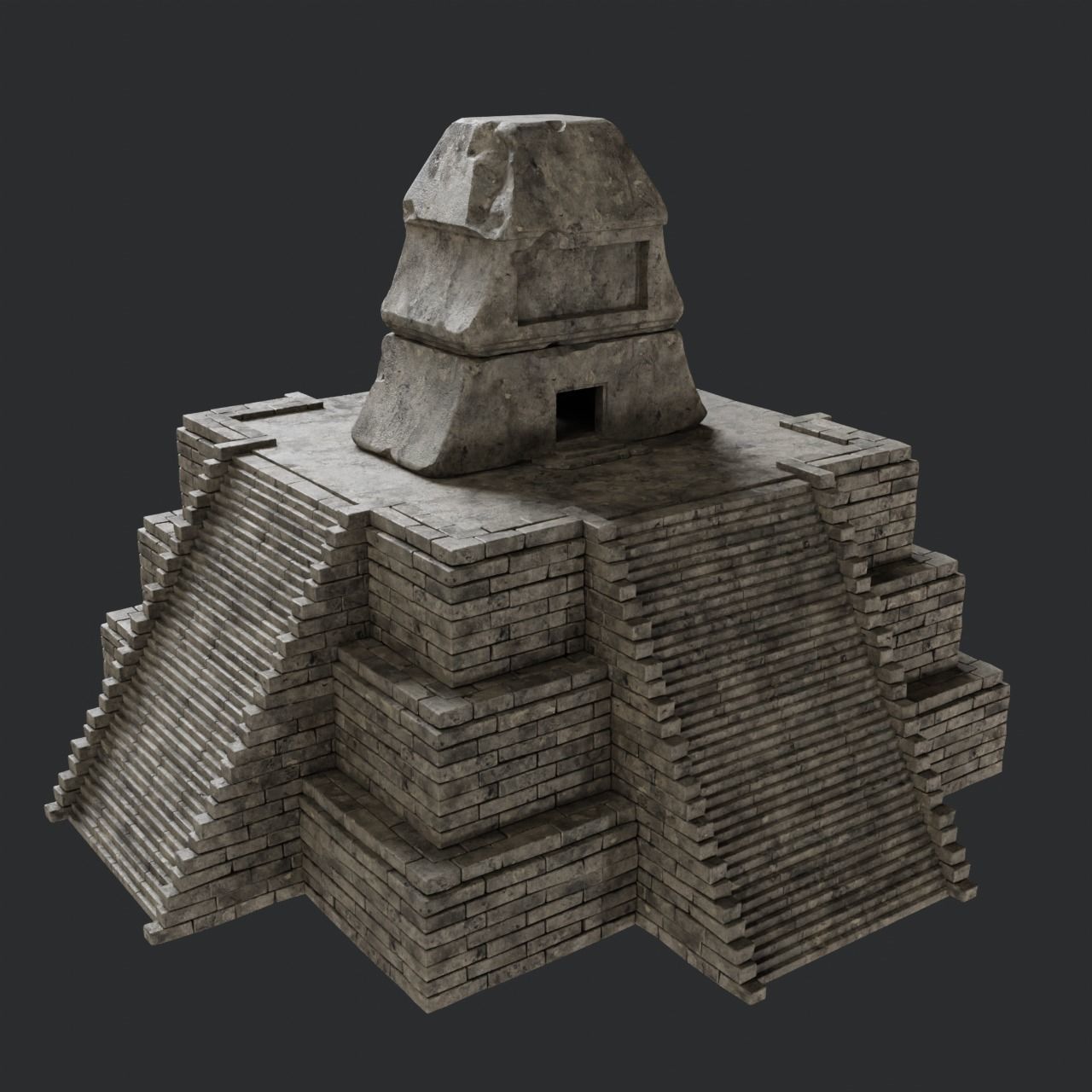 3D model PYRAMID TEMPLE AZTEC MAYAN INCA PLATFORM STAIRS COLLECTION VR ...