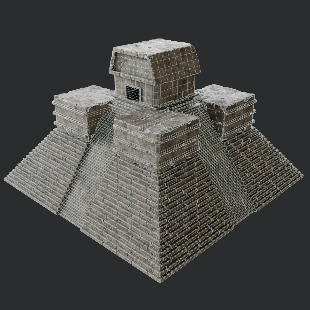 3D model PYRAMID TEMPLE AZTEC MAYAN INCA PLATFORM STAIRS COLLECTION VR ...