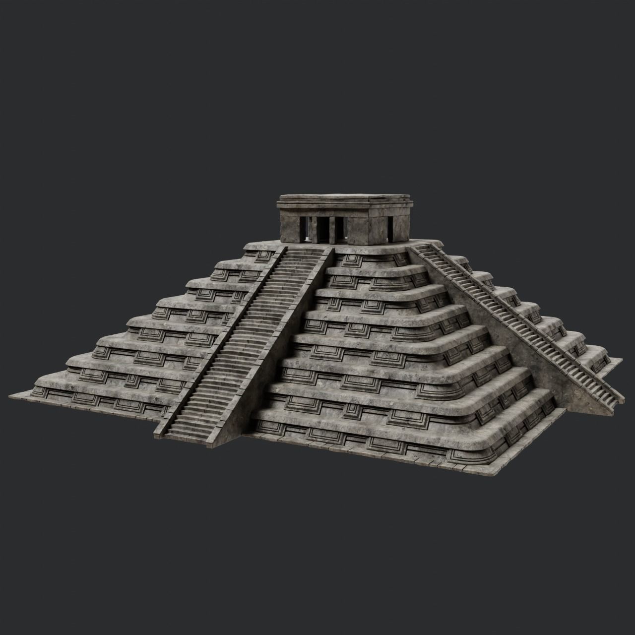 3D model PYRAMID TEMPLE AZTEC MAYAN INCA PLATFORM STAIRS COLLECTION VR ...